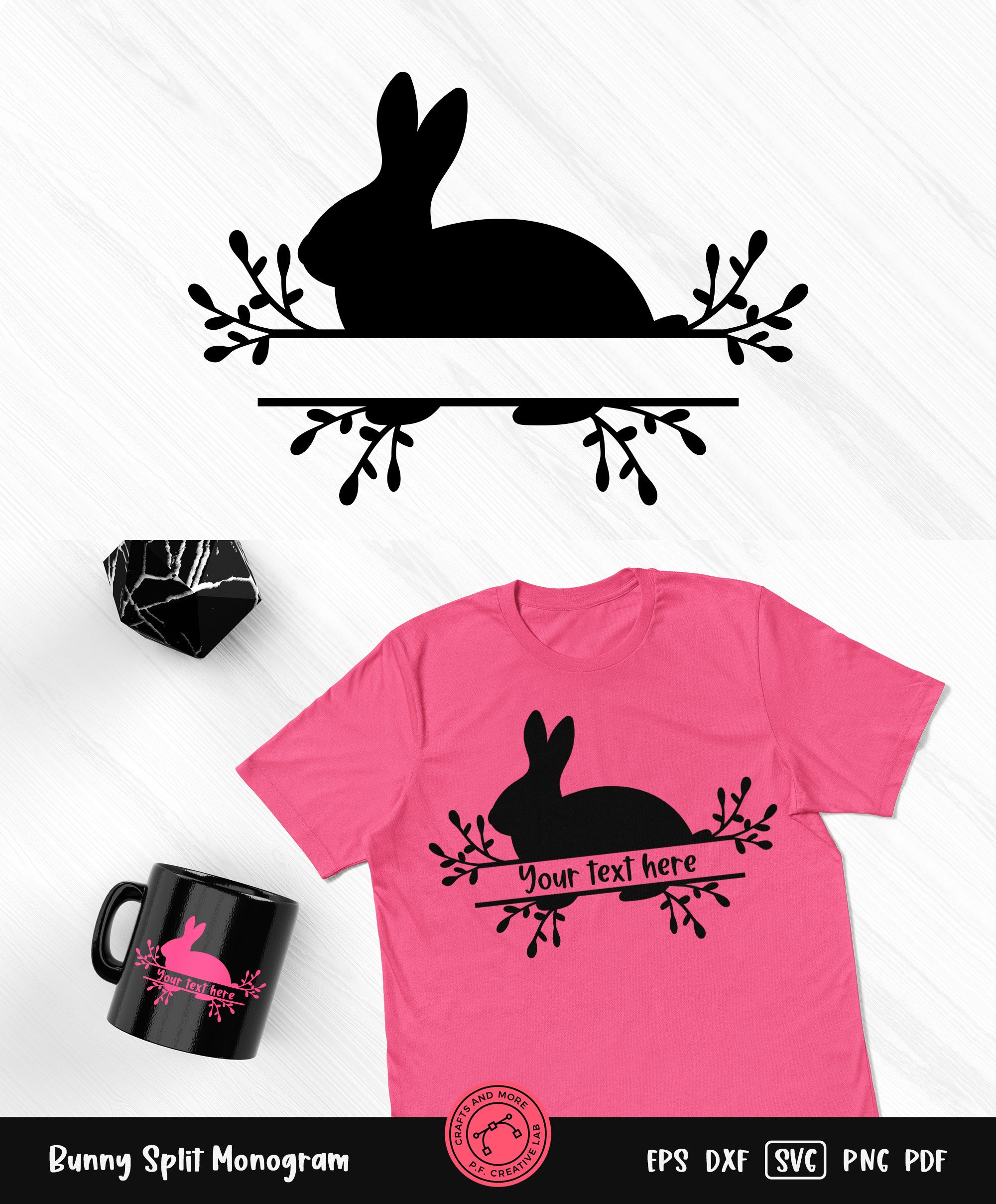 Easter Bunny Split Monogram (1874103)