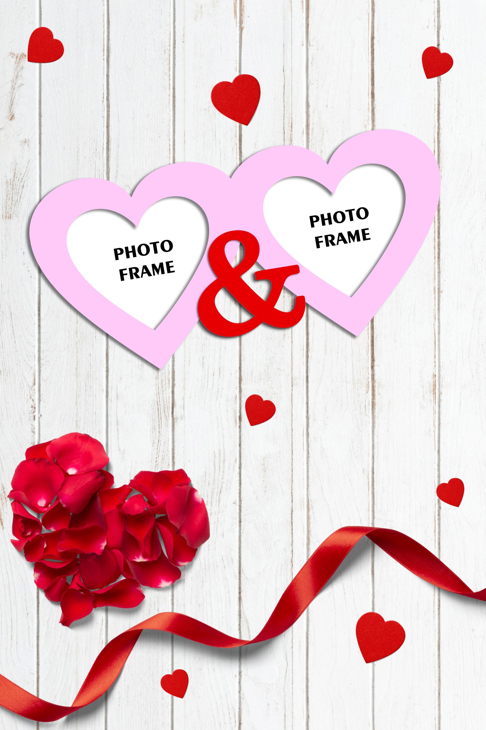 Heart shaped frame for photos CNC laser cutting (671295)