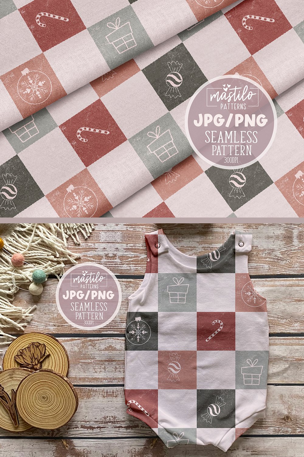 Christmas Multi Color Checker Seamless Repeat Pattern Png