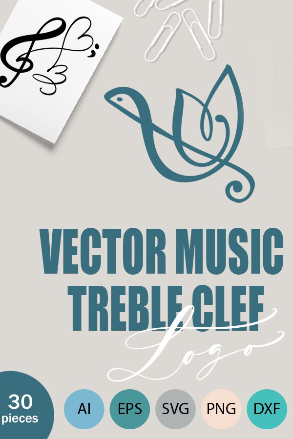 Vector Music Treble Clef Logo