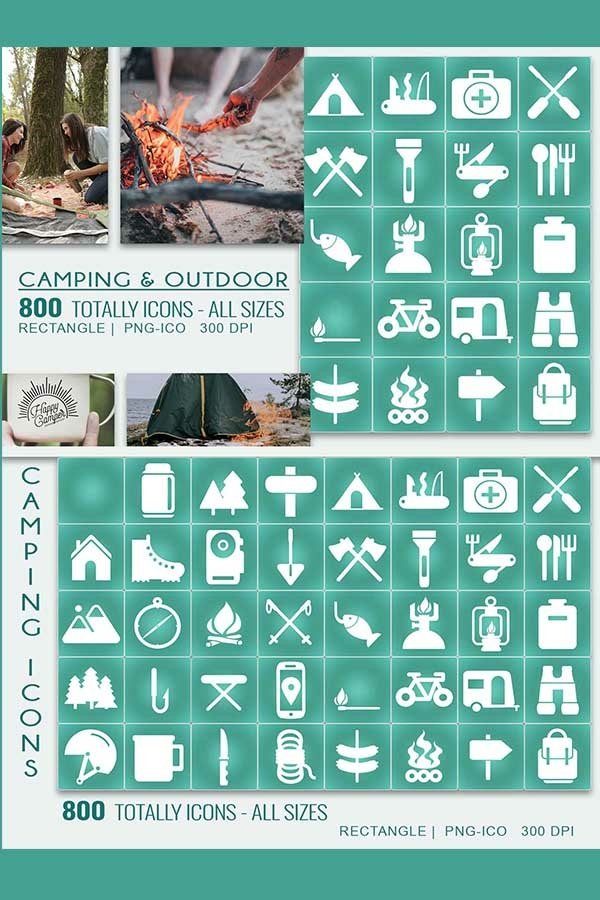 Camping Icons Pack PNG-ICO