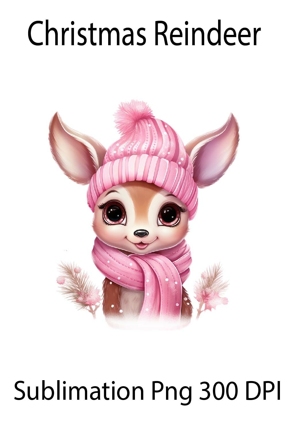 Christmas Reindeer. Christmas Sublimation. Cute Christmas.