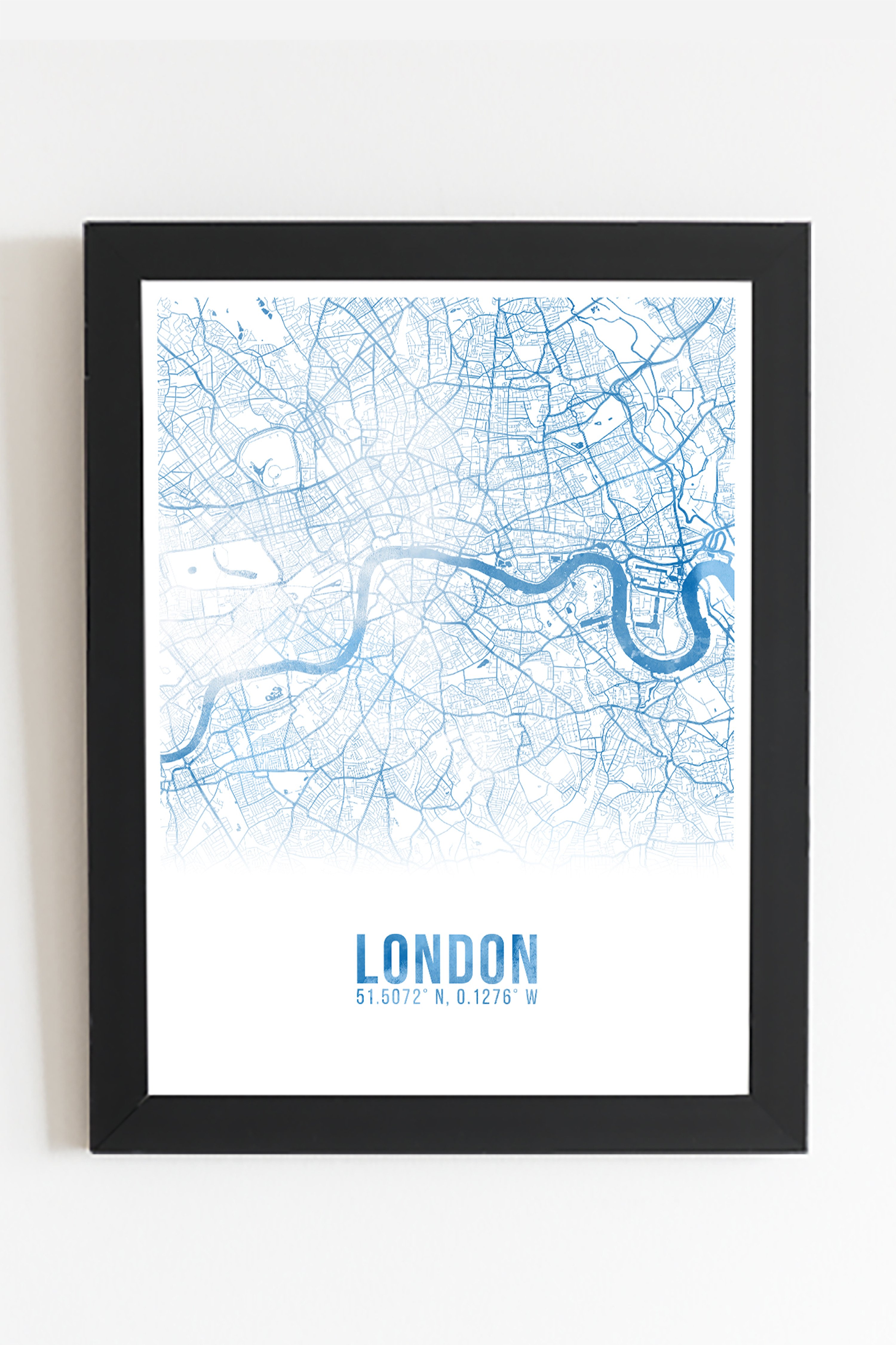 London Watercolor City Map Poster