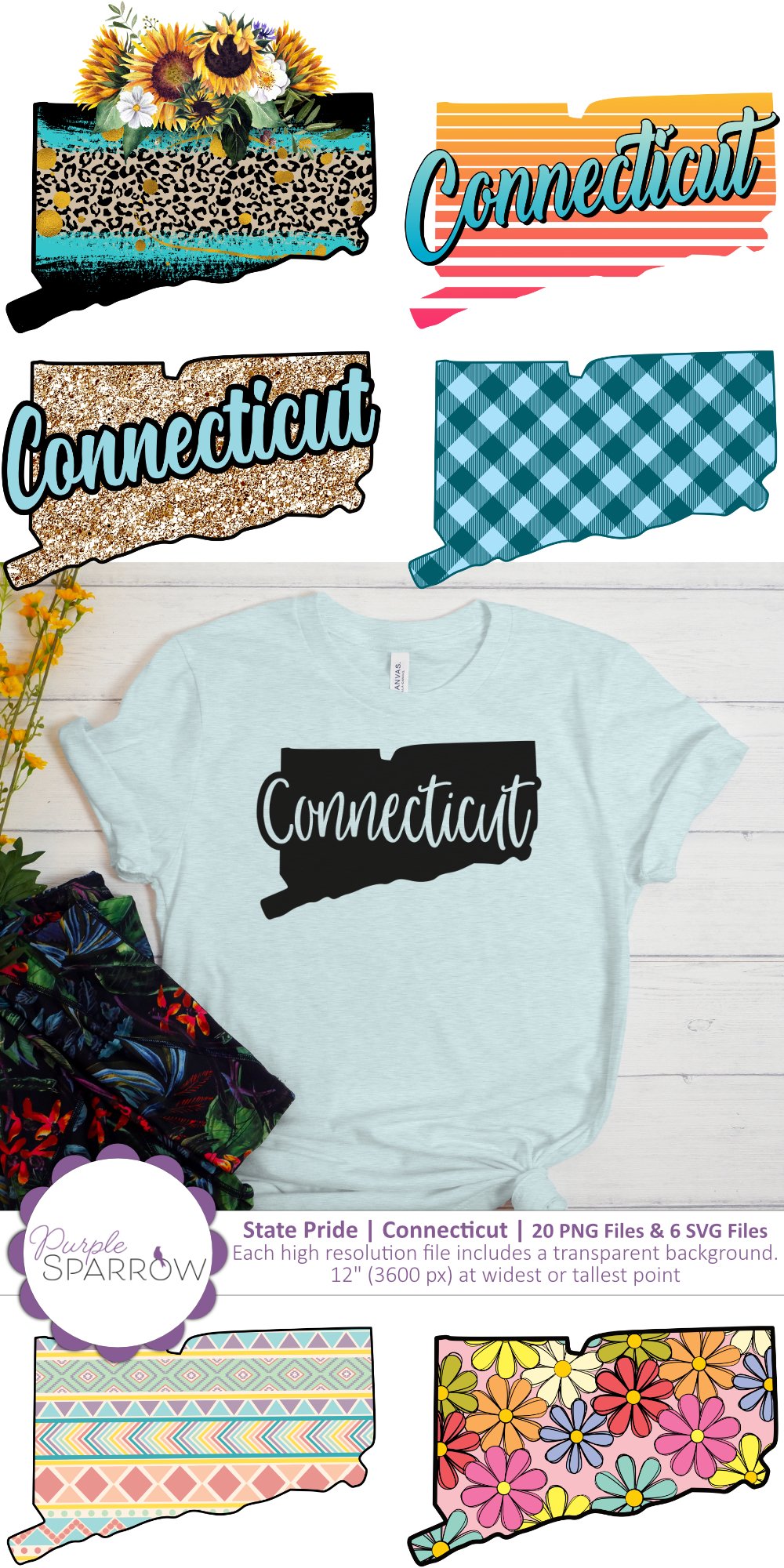 State Pride | Connecticut | 20 PNG Files and 6 SVG Files