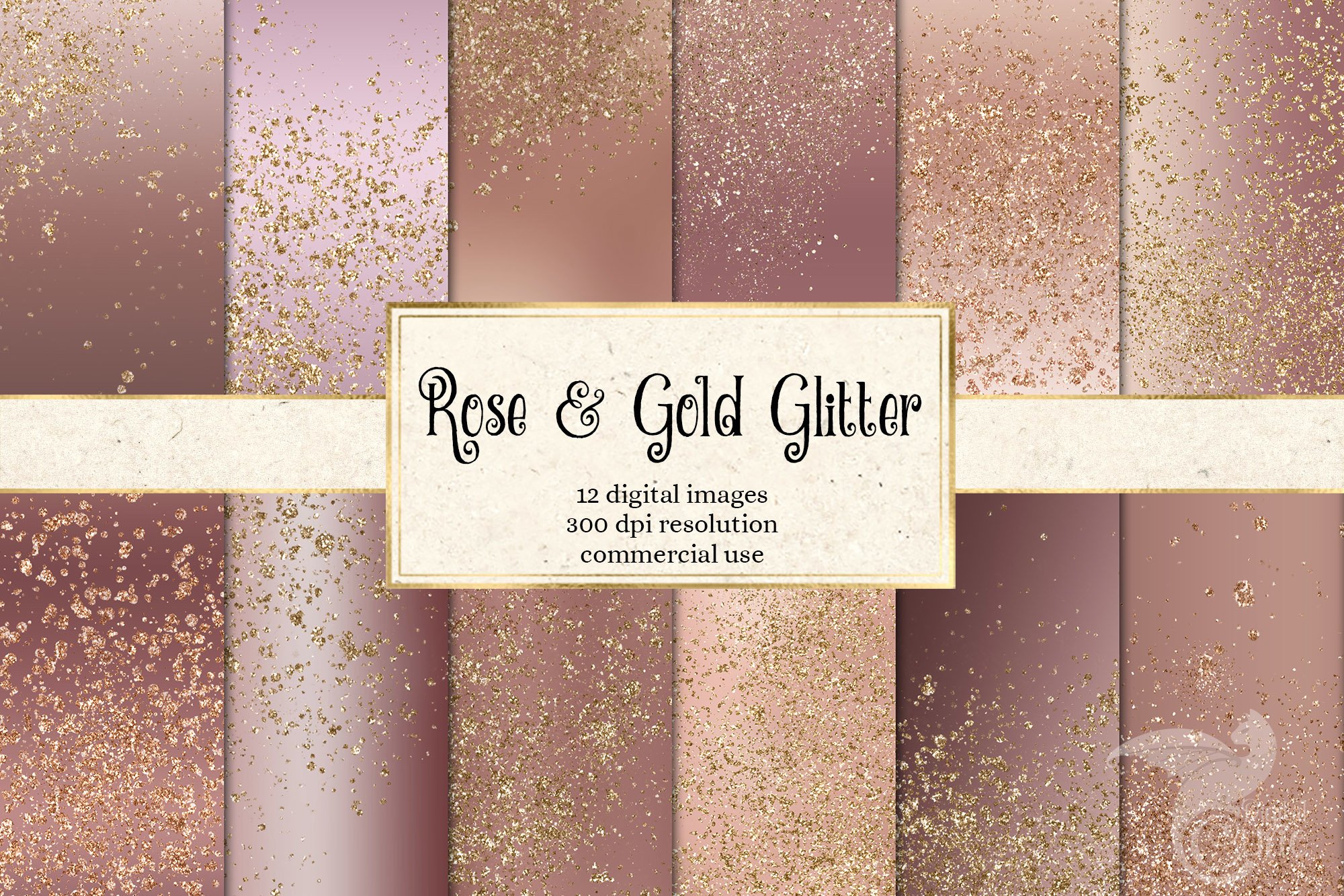 Rose and Gold Glitter Digital Paper (961471)