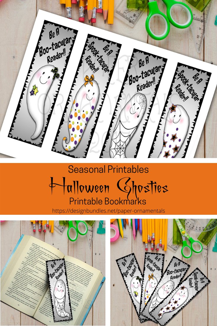 Halloween Ghosties Printable Bookmark Set