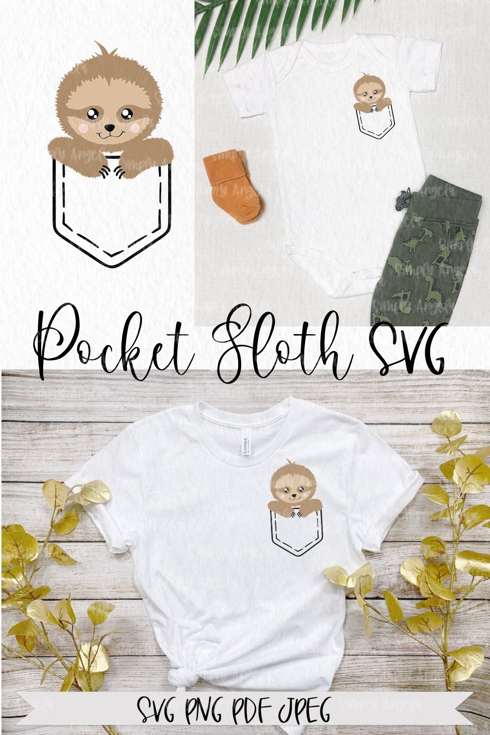 Pocket Sloth SVG cut file