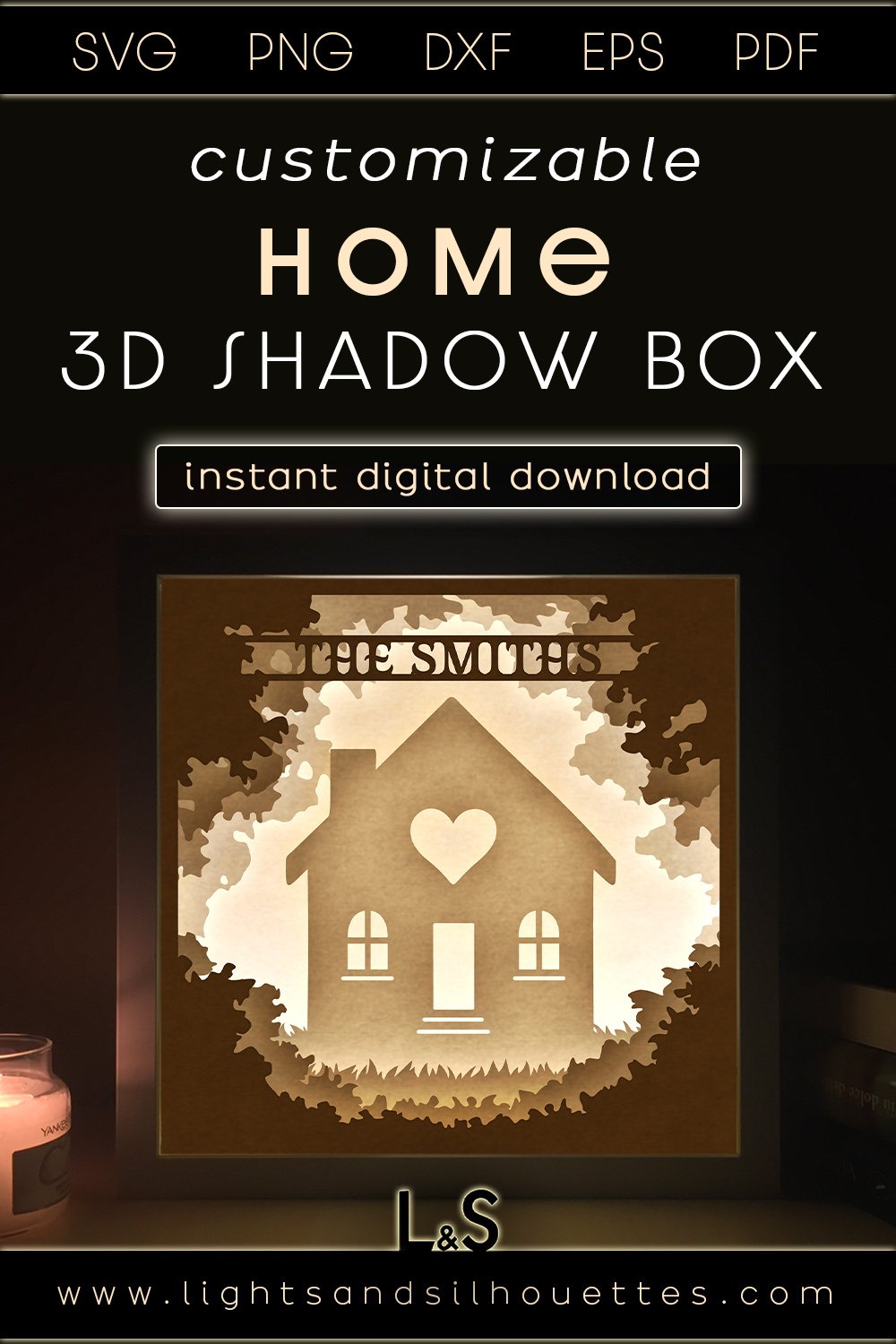 Personalized Home Shadow Box Svg | Cricut Light Box