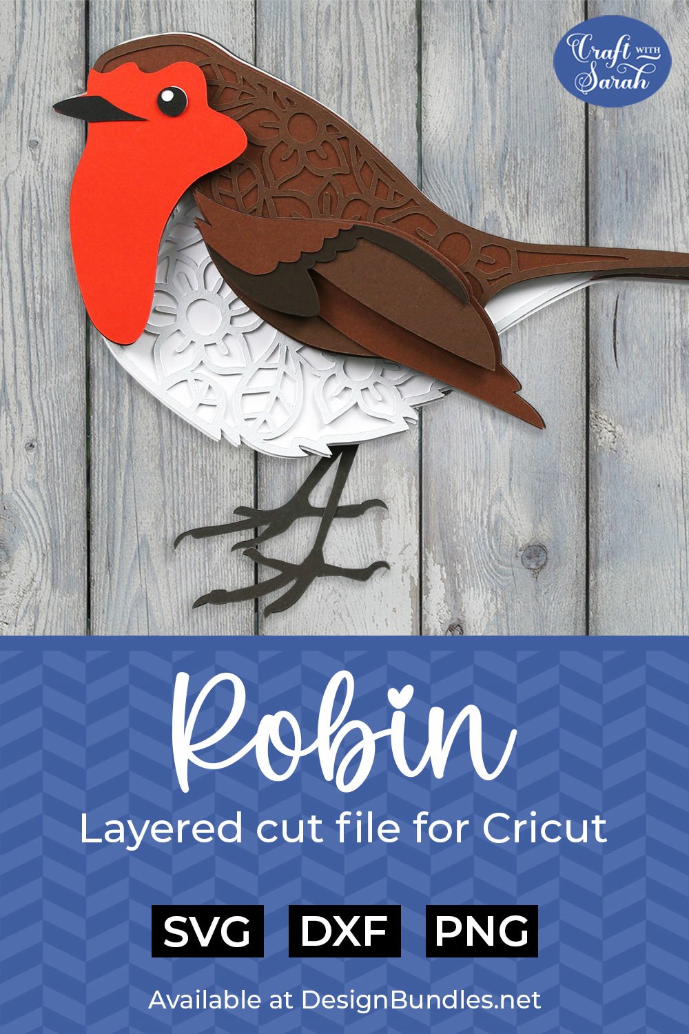 Robin SVG | Layered Christmas Robin Bird Cutting File
