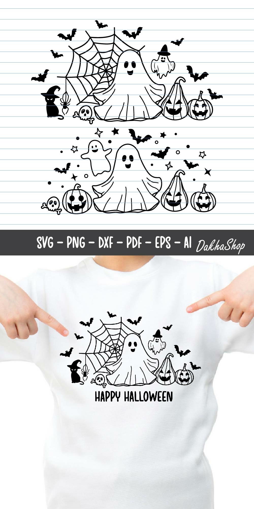 Halloween Svg, Funny Halloween Ghost Svg, Happy Halloween