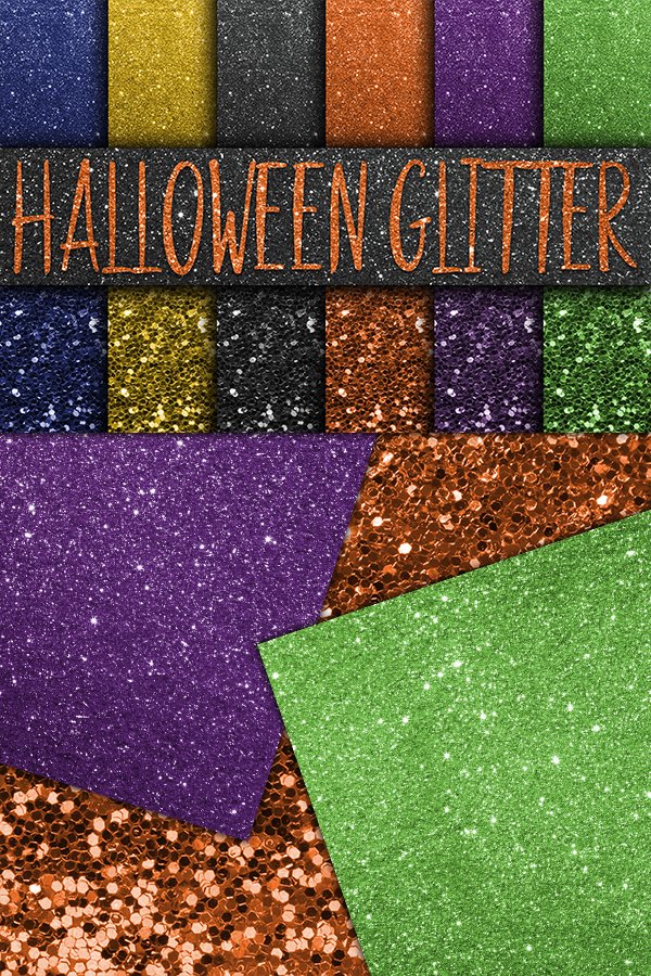 Halloween Glitter Digital Paper Textures