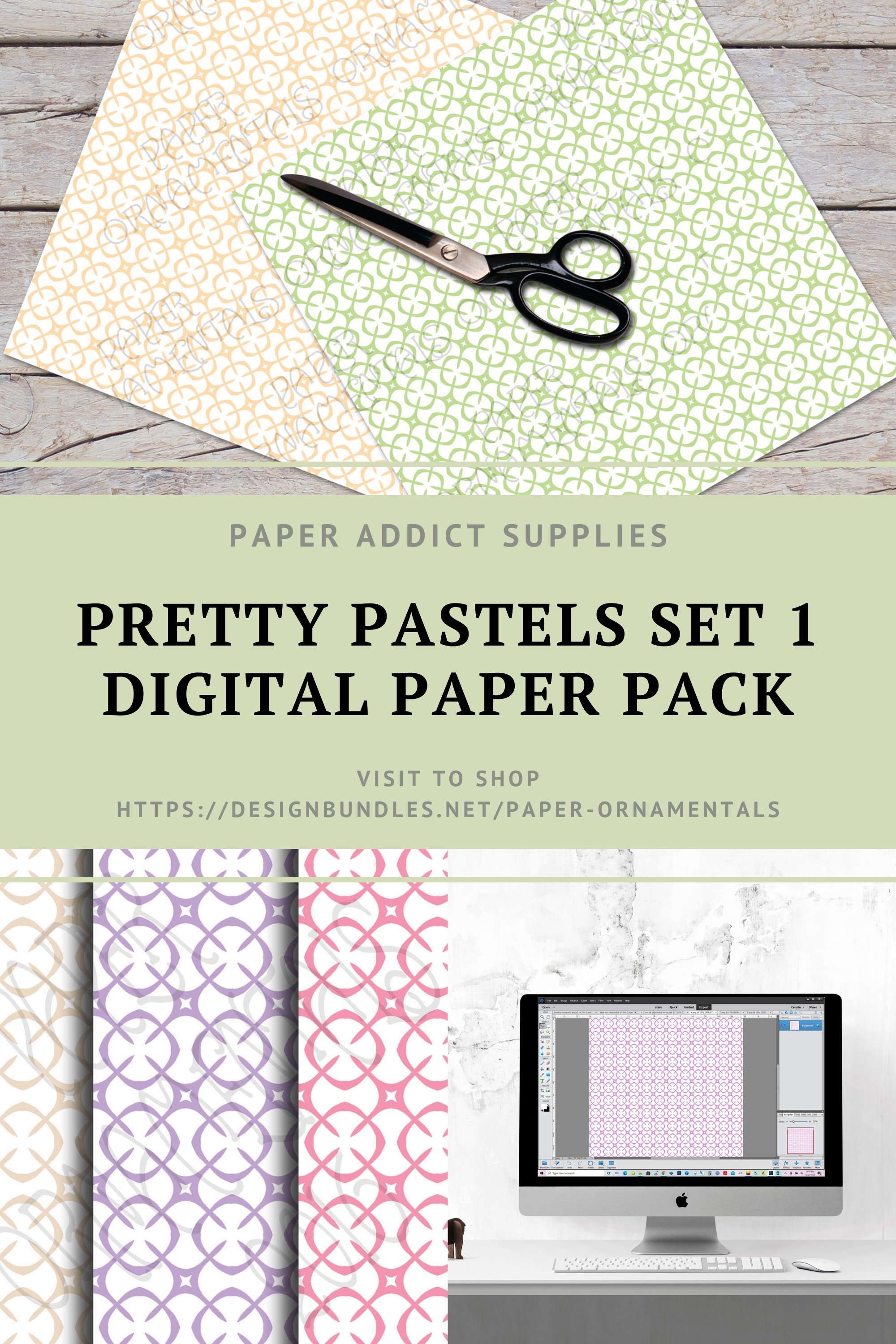 Pretty Pastels Set 1 Digital Paper For Crafts & Background