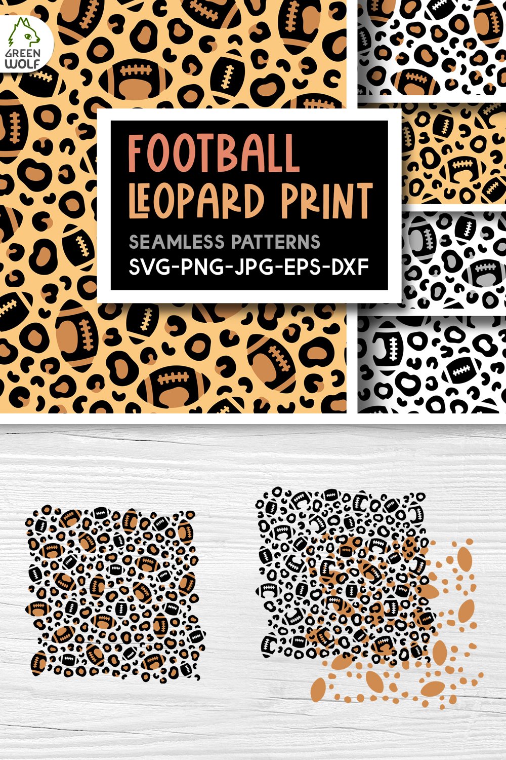 Football leopard print svg Football pattern svg Football svg