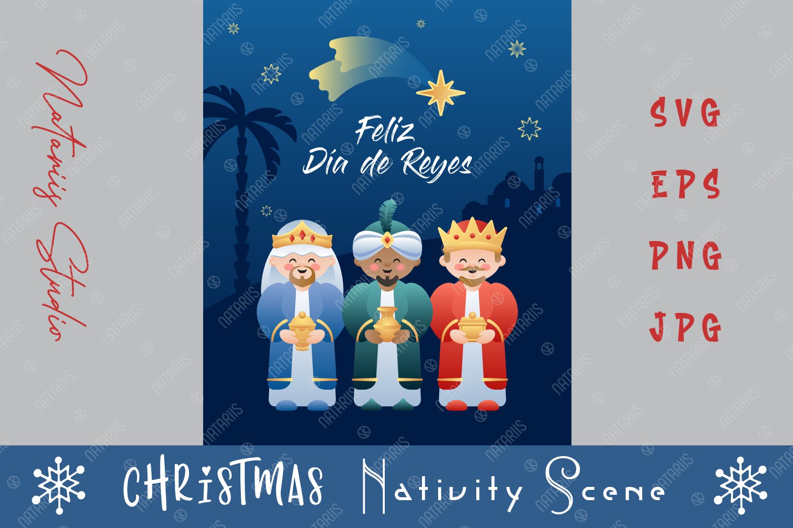 Feliz Dia de Reyes. Happy Day of Kings in Spanish. (512323)