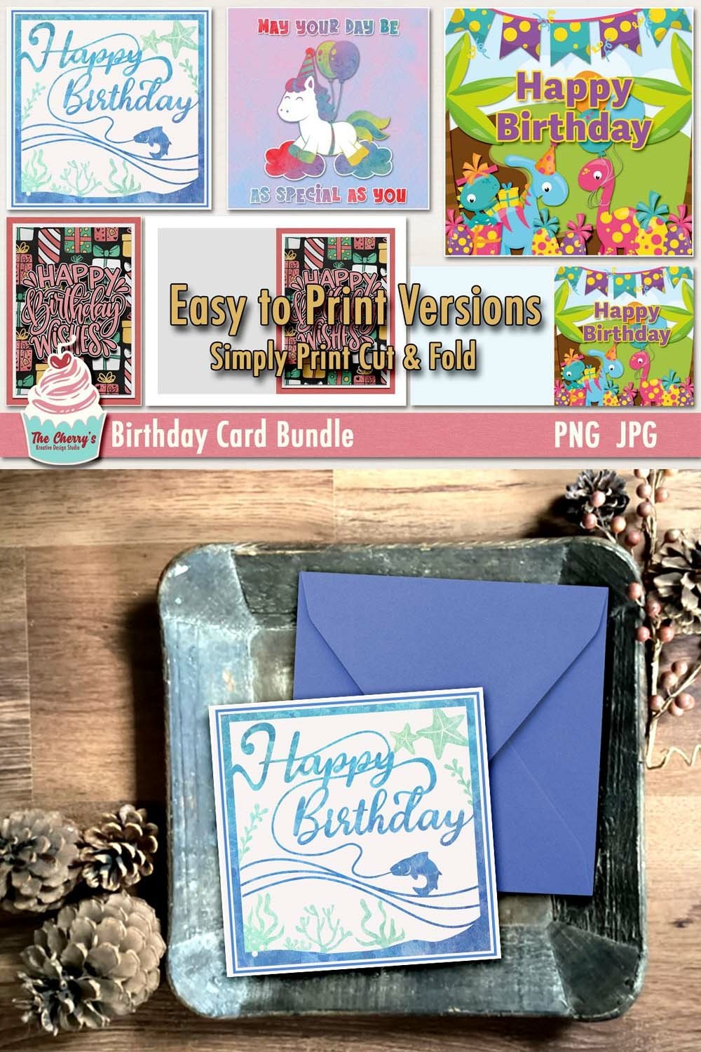 Printable Birthday Card Bundle for Any Birthday