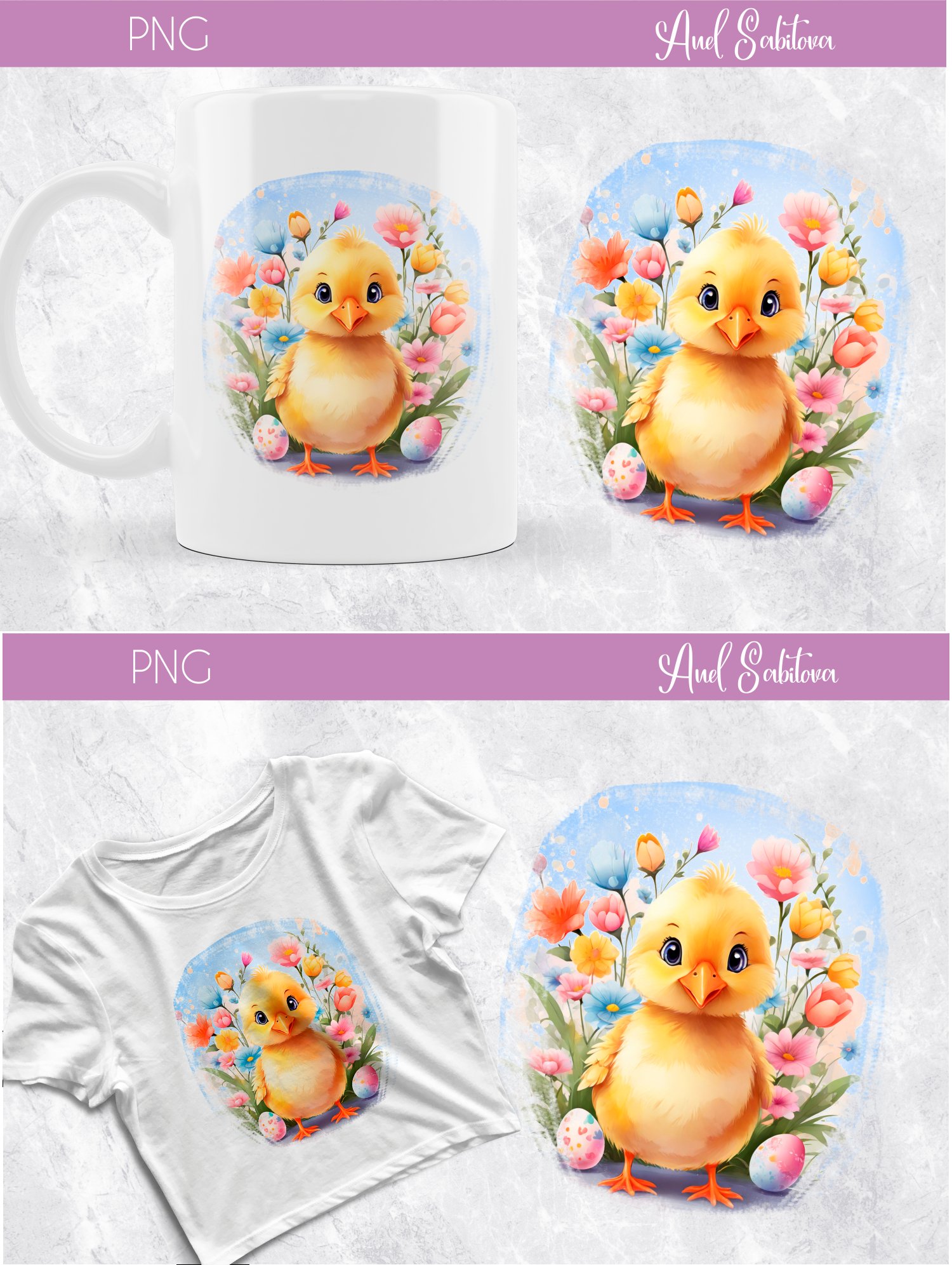 Cute Easter Chick PNG Sublimation