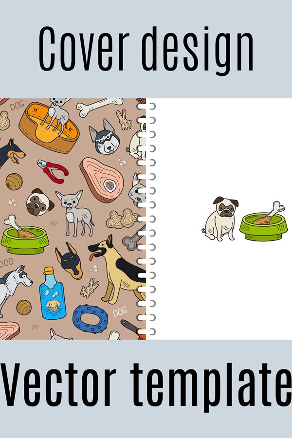 Cover design with cute dogs pattern