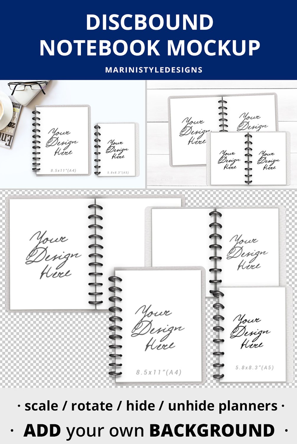 Discbound TUL Planner Mockup, Open Notebook (429544)