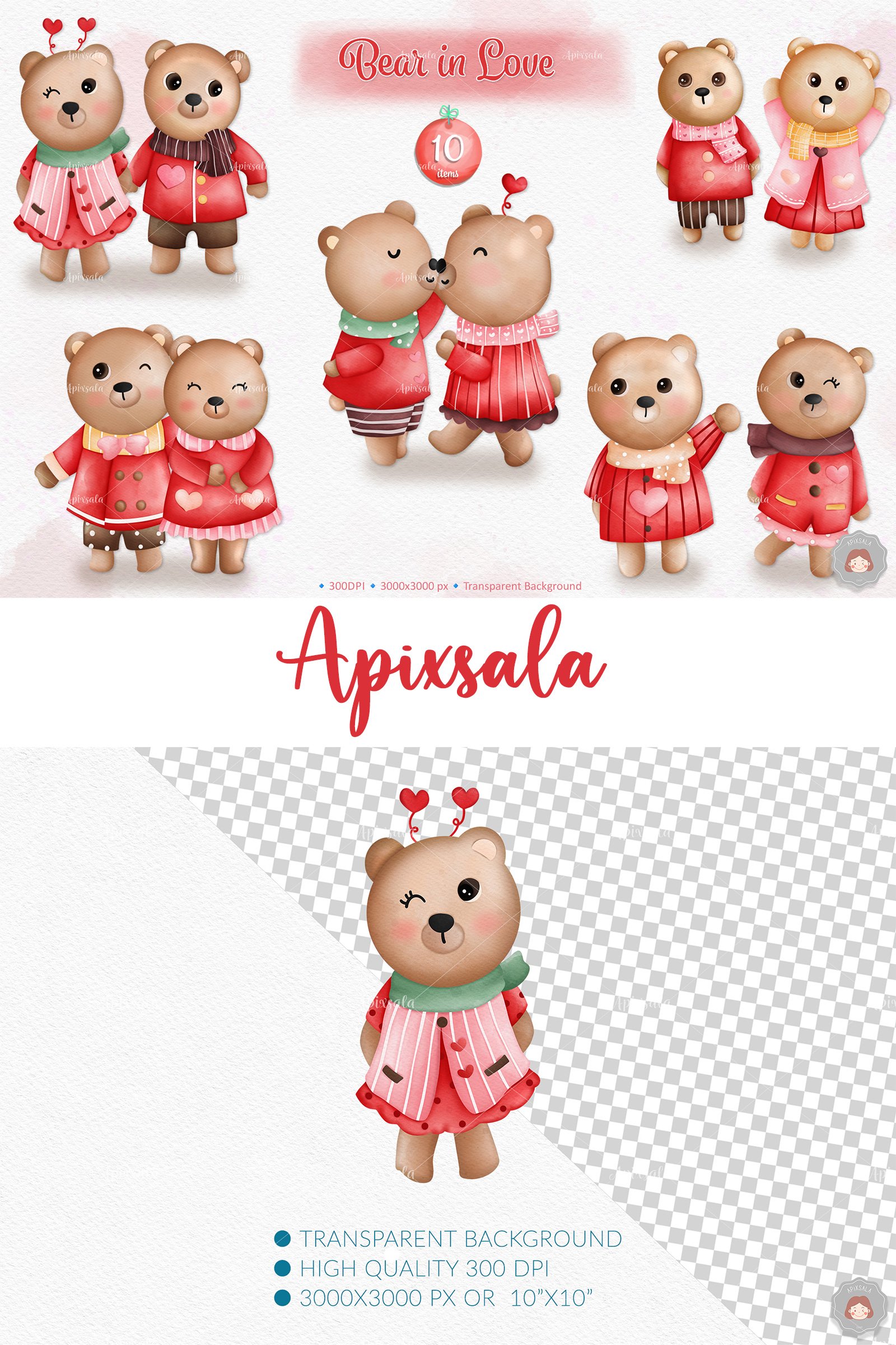Bear in Love | Valentine Bear Clipart