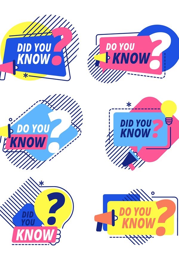 Do you know. Questions templates, did you know banners. Inte