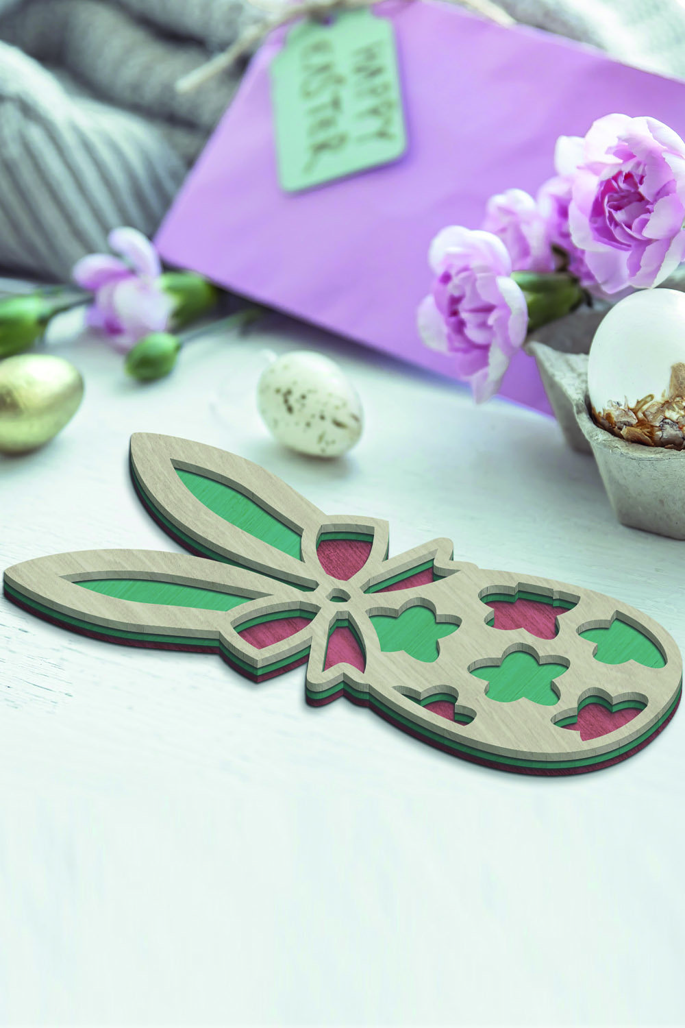 Easter Bunny Egg, Decorative Cut File