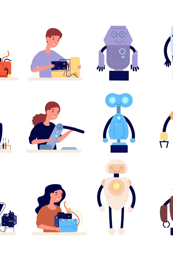 Robotics for kids. Children project, creating little smart t