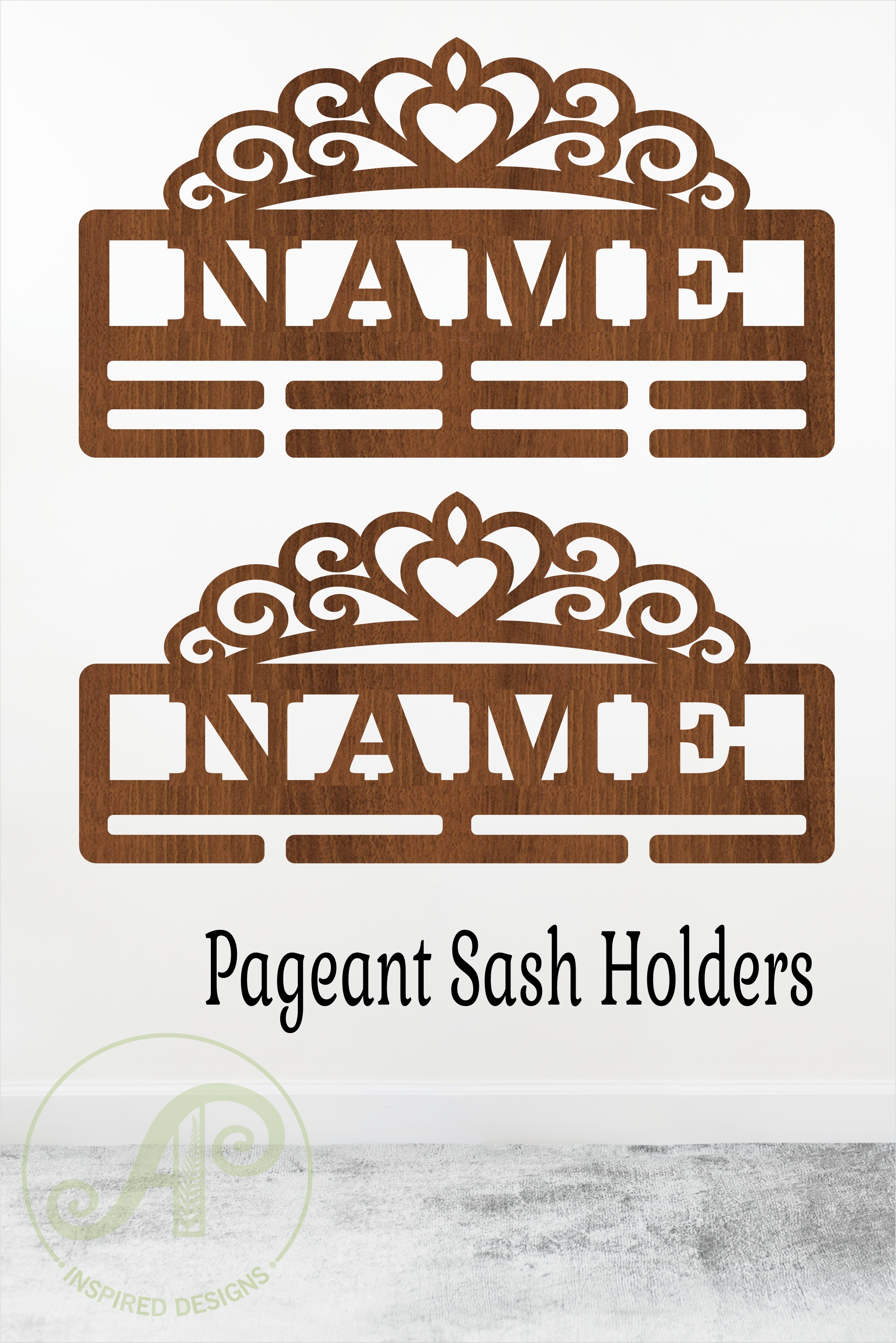Pageant Sash Holder SVG | Crown Name Laser Cut File