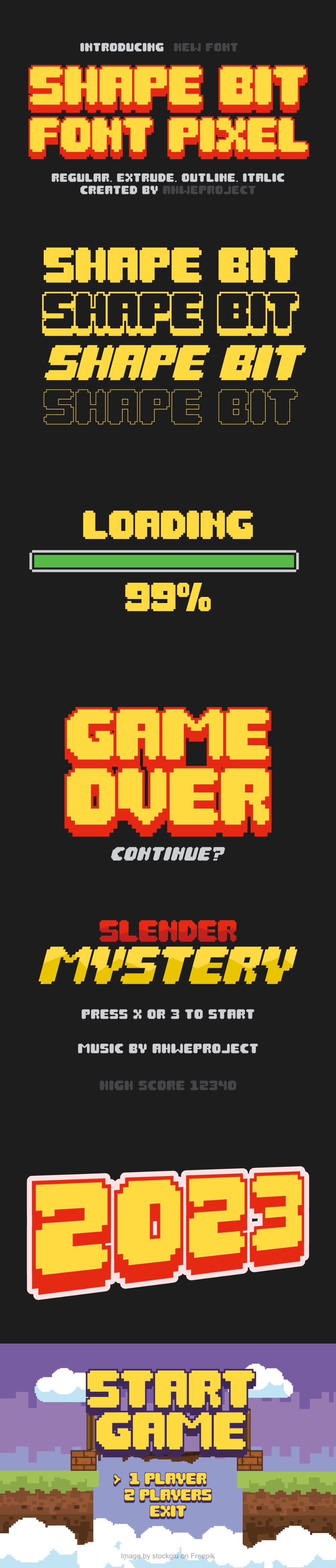 Shape Bit - Pixel Font