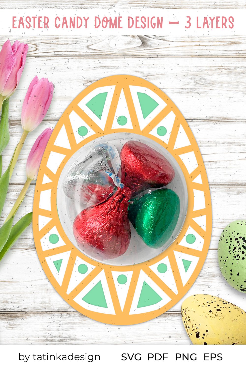 Candy dome Easter egg SVG | Easter candy holder SVG