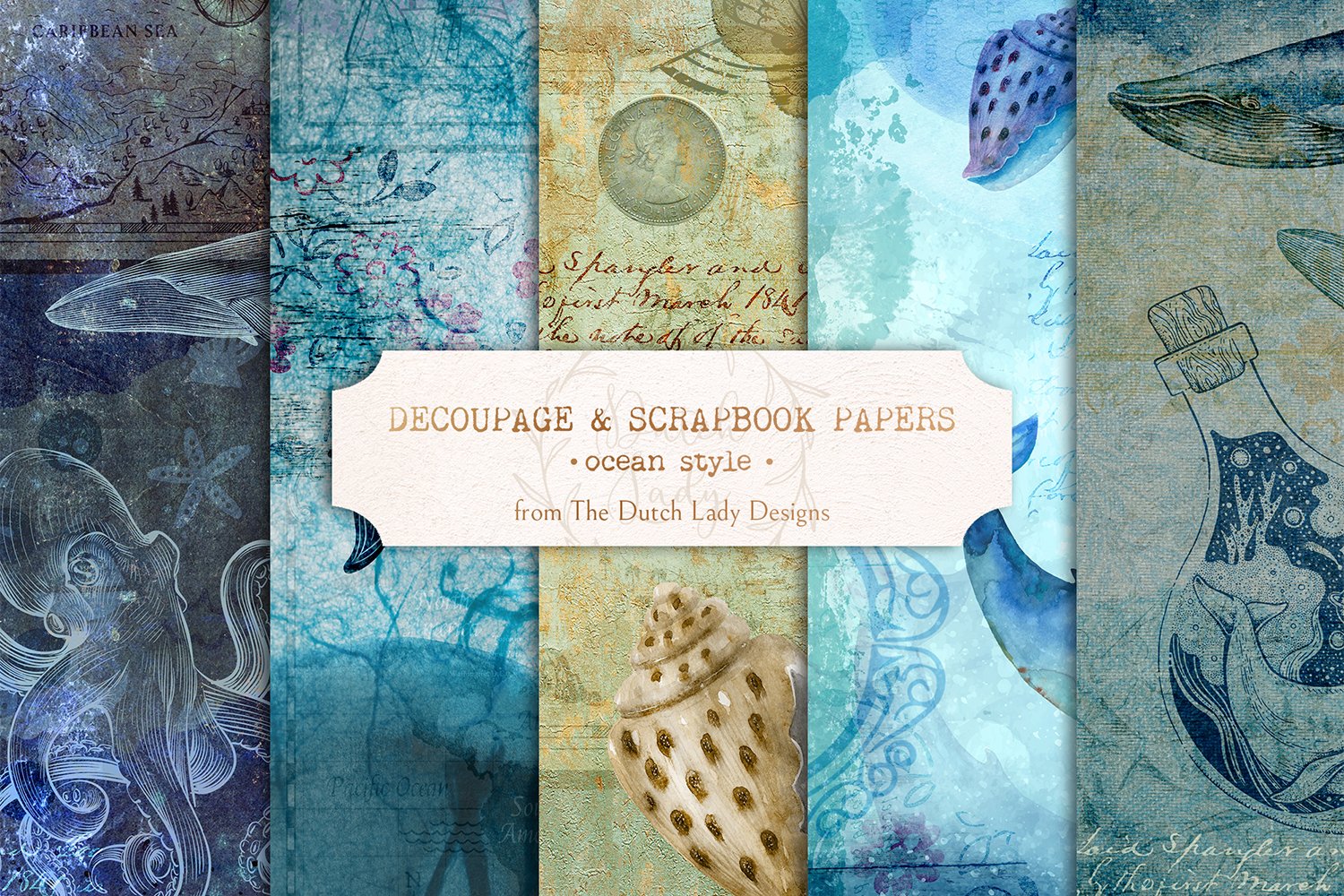 Digital Decoupage & Scrapbook Sheets - Ocean Style (1346282)