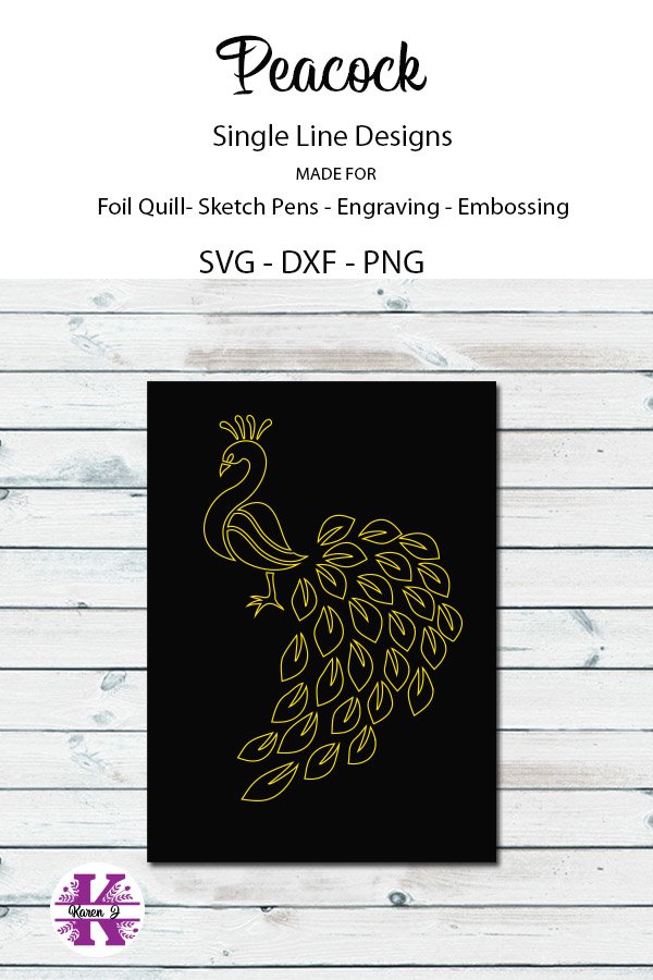 Peacock for Foil Quill|Single Line Design (372490) | Single Line ...