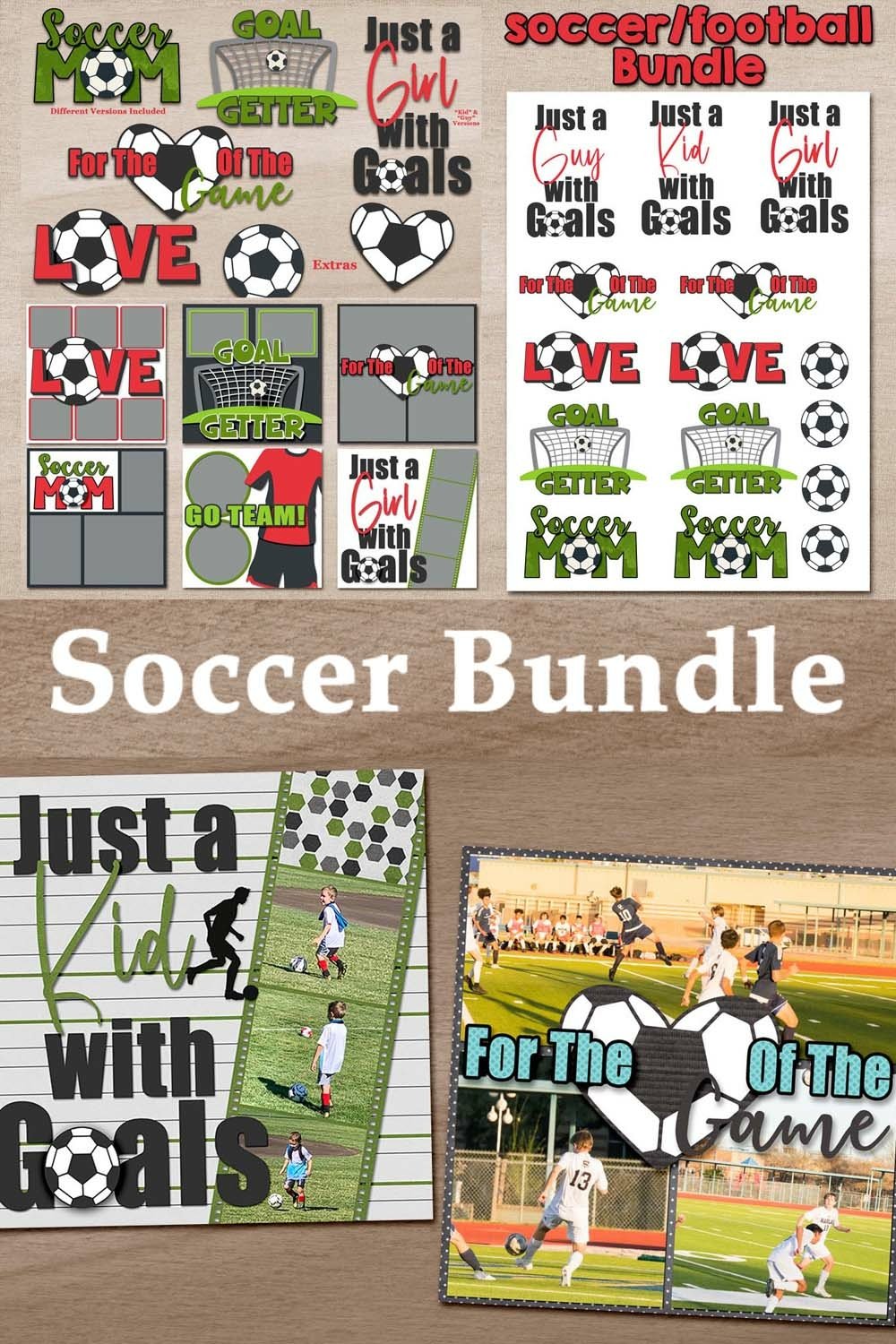 Football Bundle of Stickers Templates & Sublimation Designs