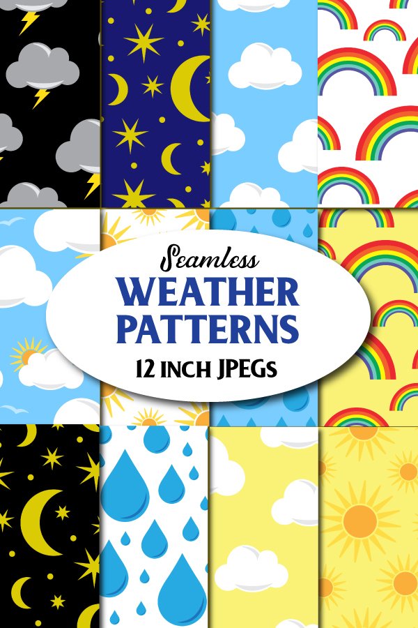 Weather Pattern Seamless Digital Papers Bundle