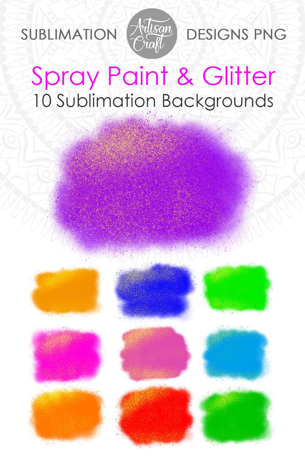 Sublimation designs, Spray Paint ,glitter