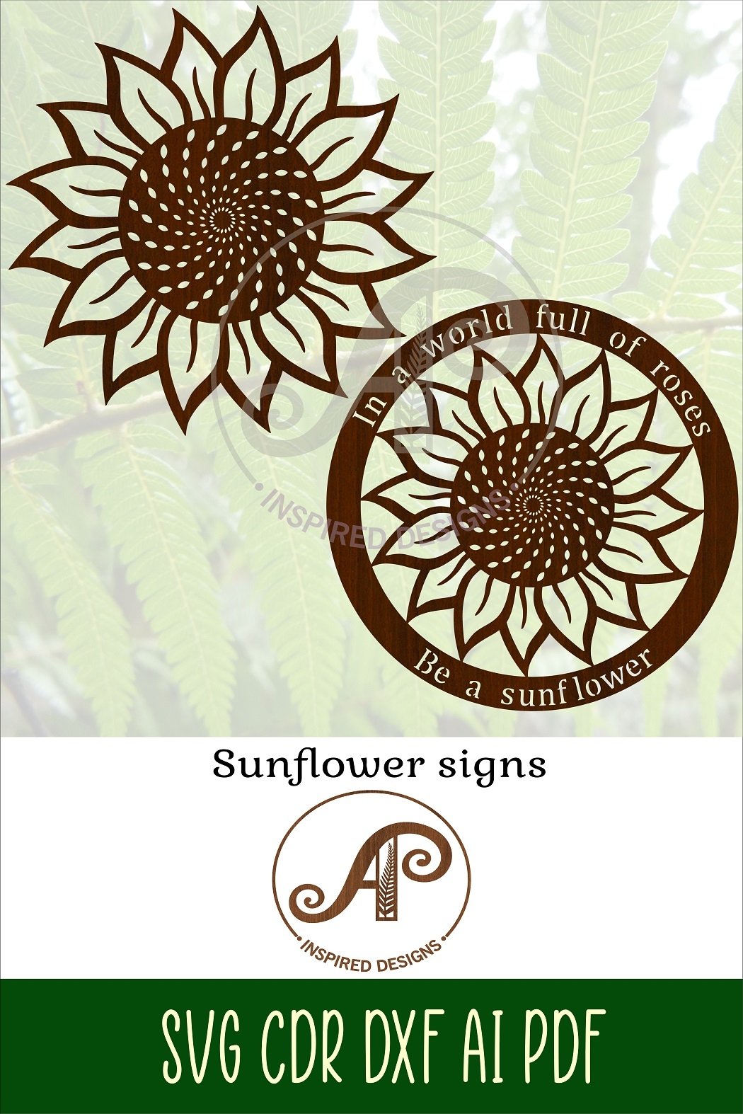 Sunflower signs svg laser cut temp