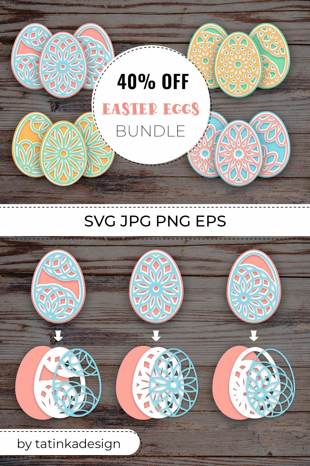 Easter egg bundle svg, paper cut svg, Easter egg template