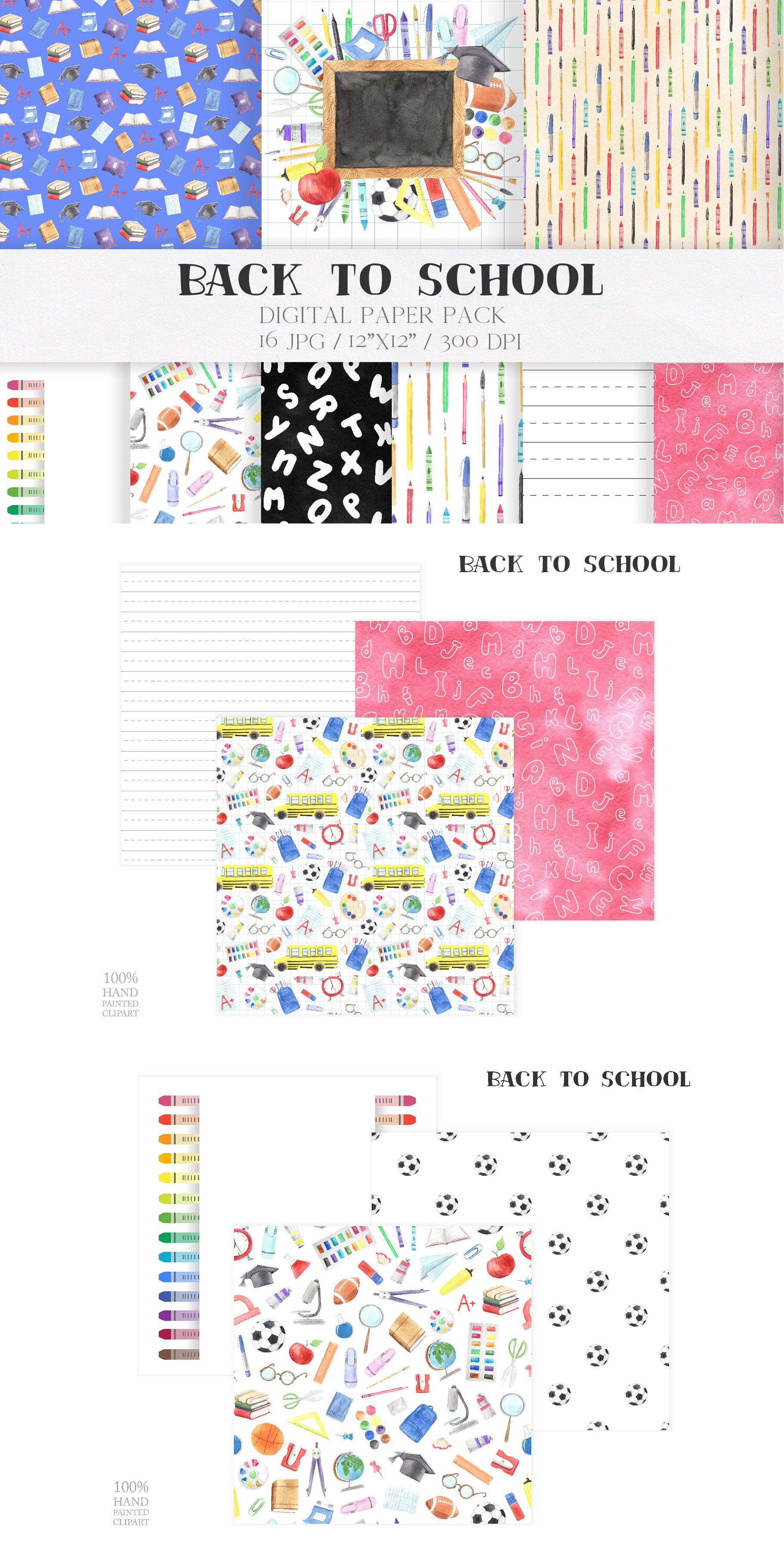 Back to School Digital Papers Pack (2080620)