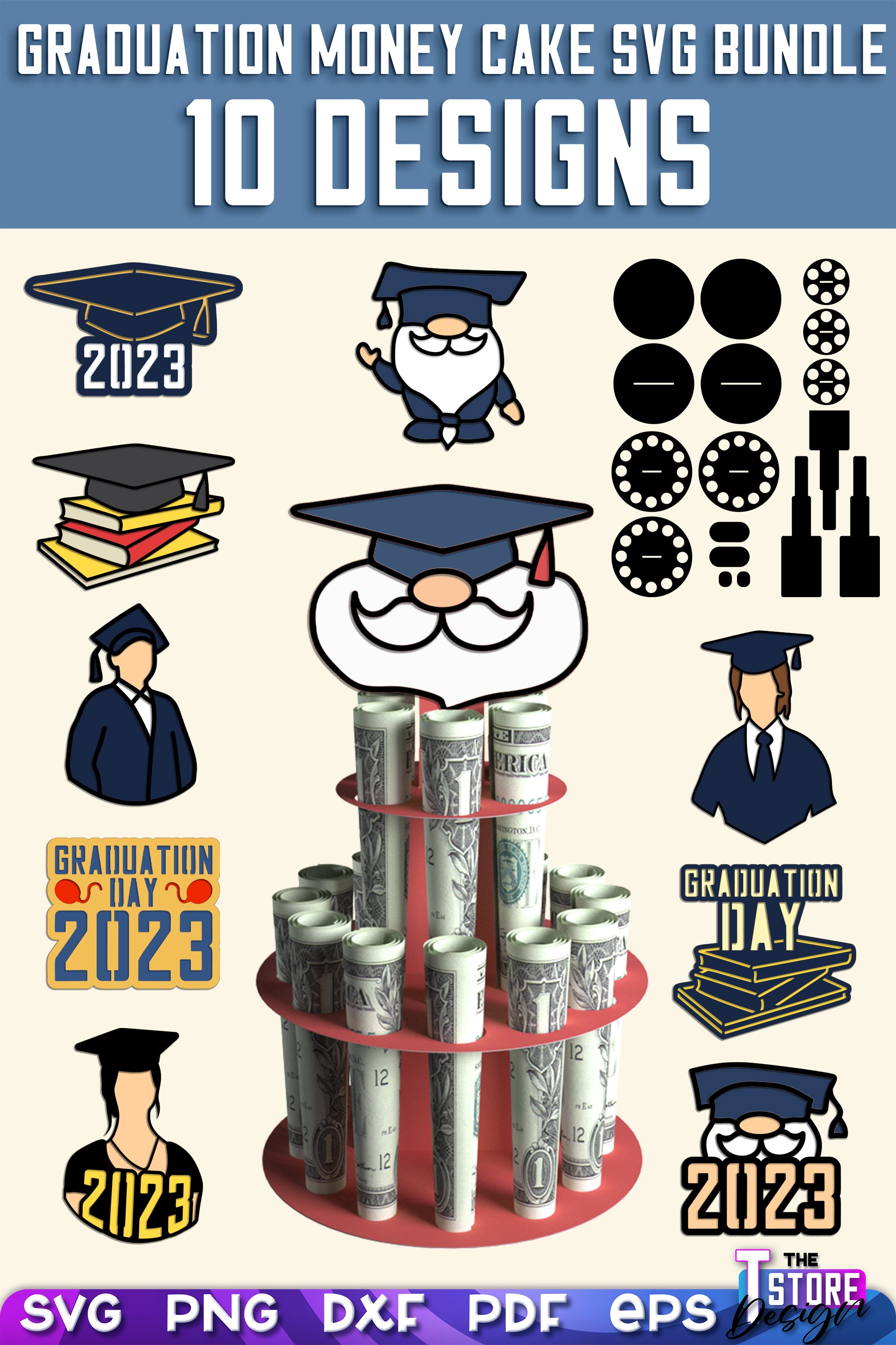 Graduation Money Cake SVG Bundle | Glad To Be Grad Money SVG