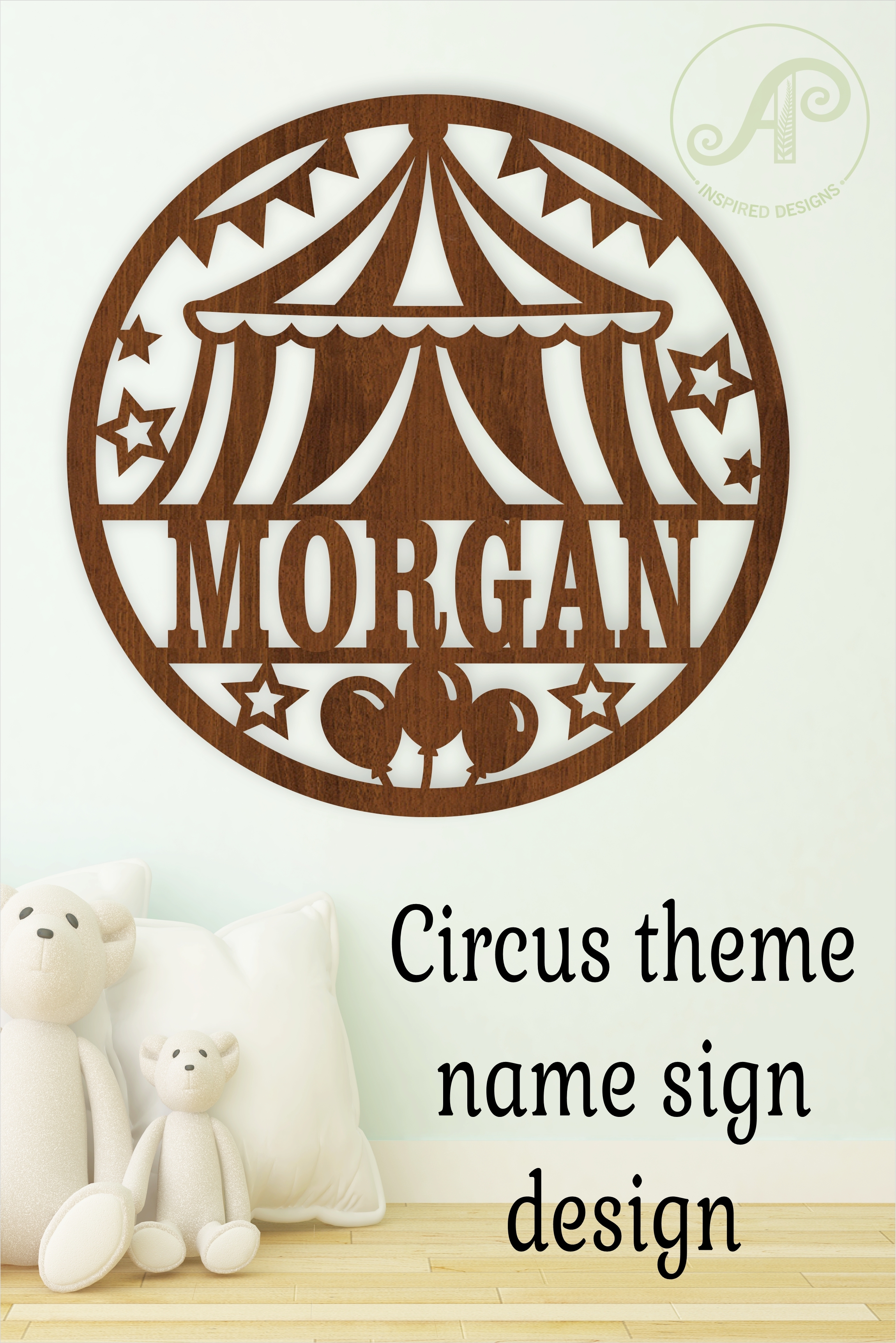 Circus name sign design for laser cutting