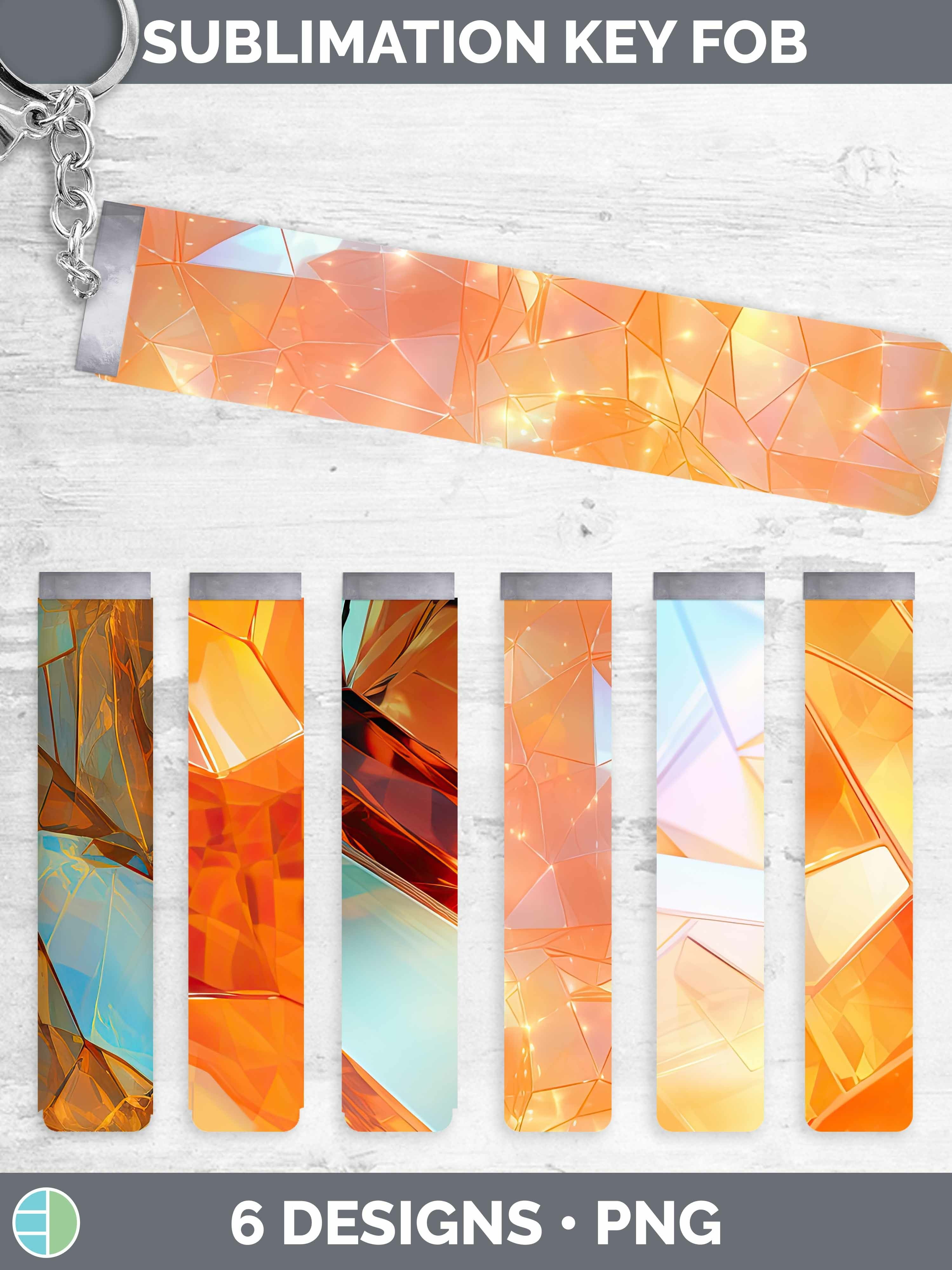 Holographic Orange Key Fob | Bundle Wristlet Designs