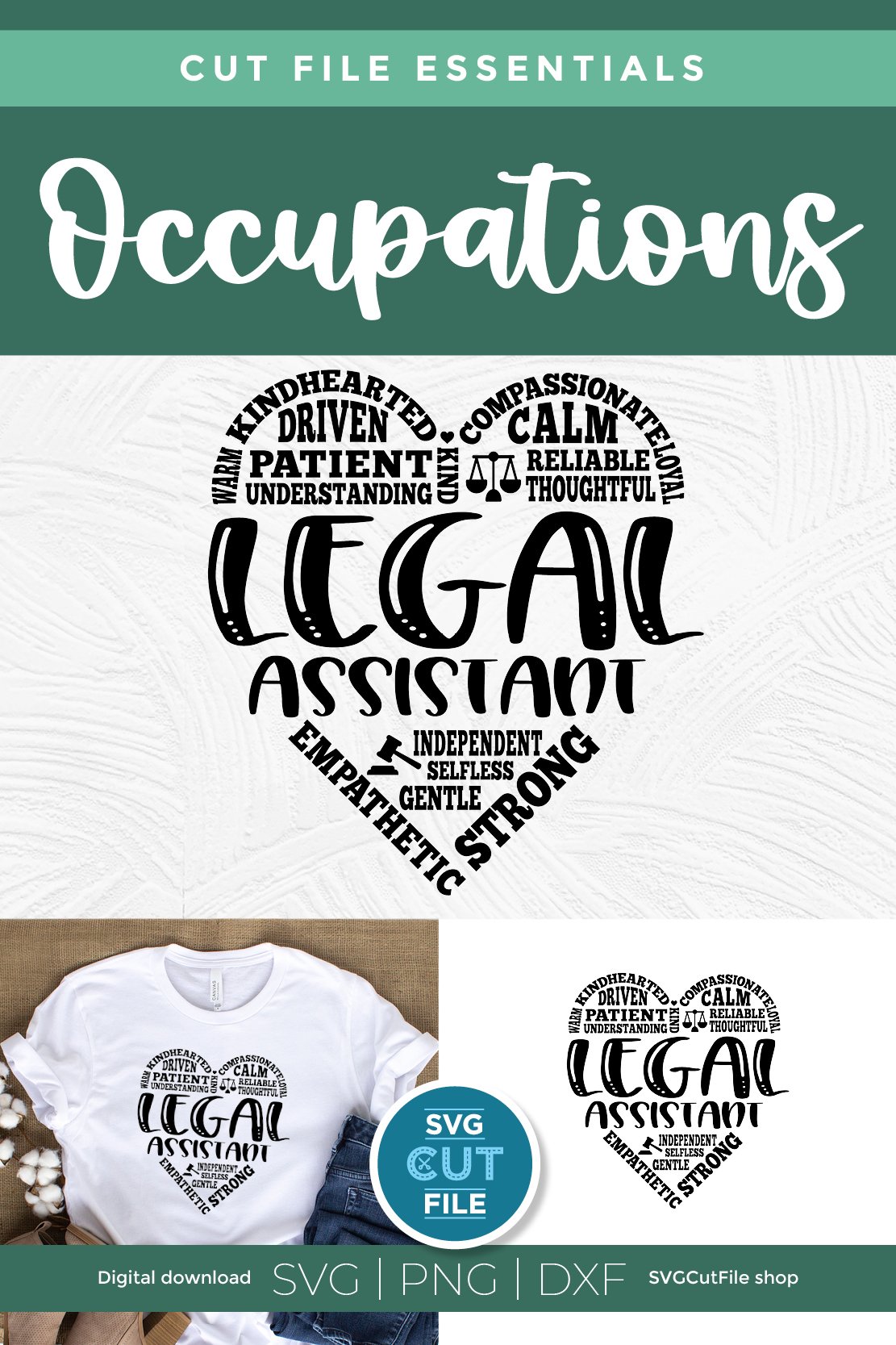 Legal Assistant Heart words SVG-legal assistant for a lawyer