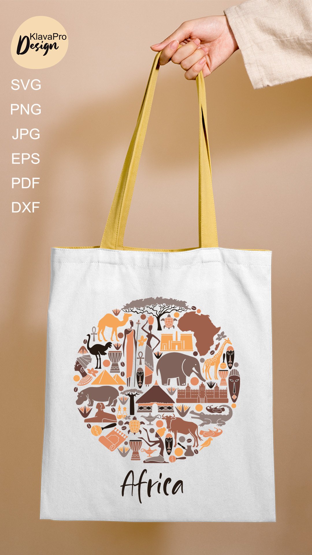 Africa vintage design - SVG DXF PNG for cutting and sublimat