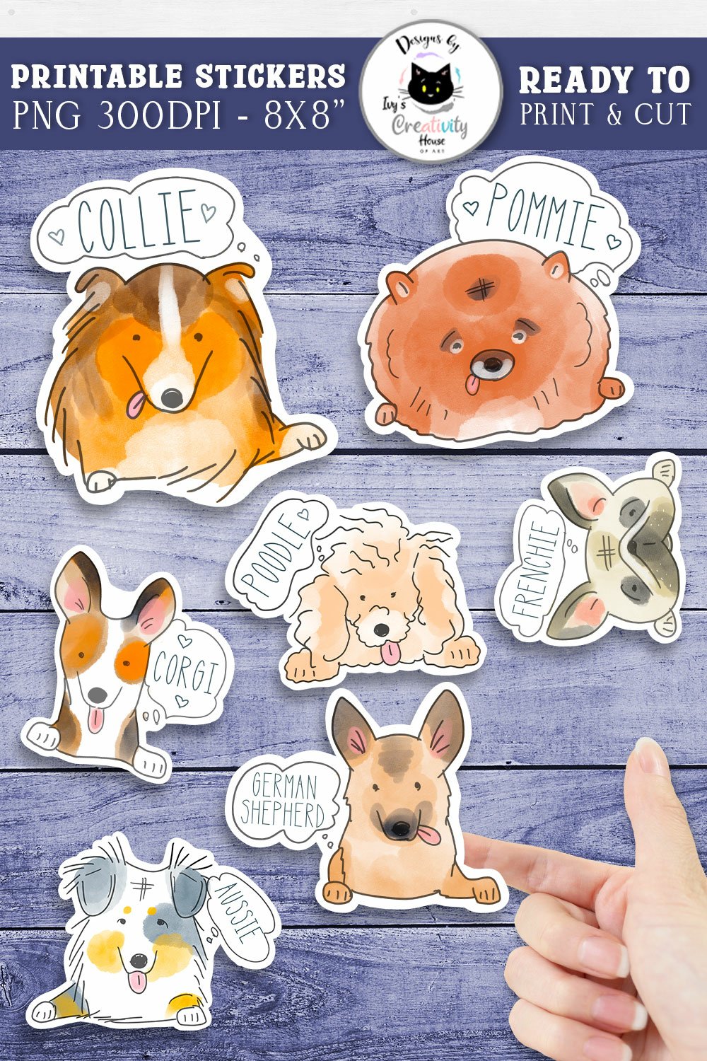 Dog Breed Sticker Pack | 7 Cute Dog Stickers