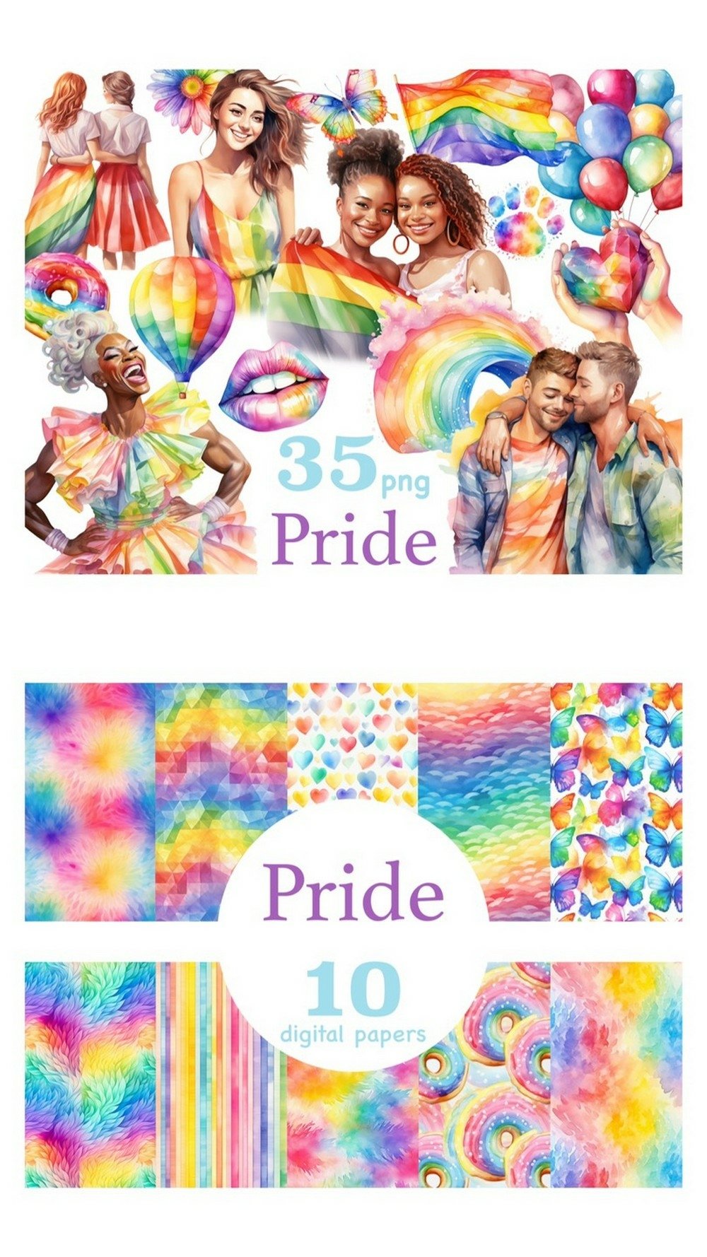 Pride Digital Paper | Rainbow Seamless Pattern