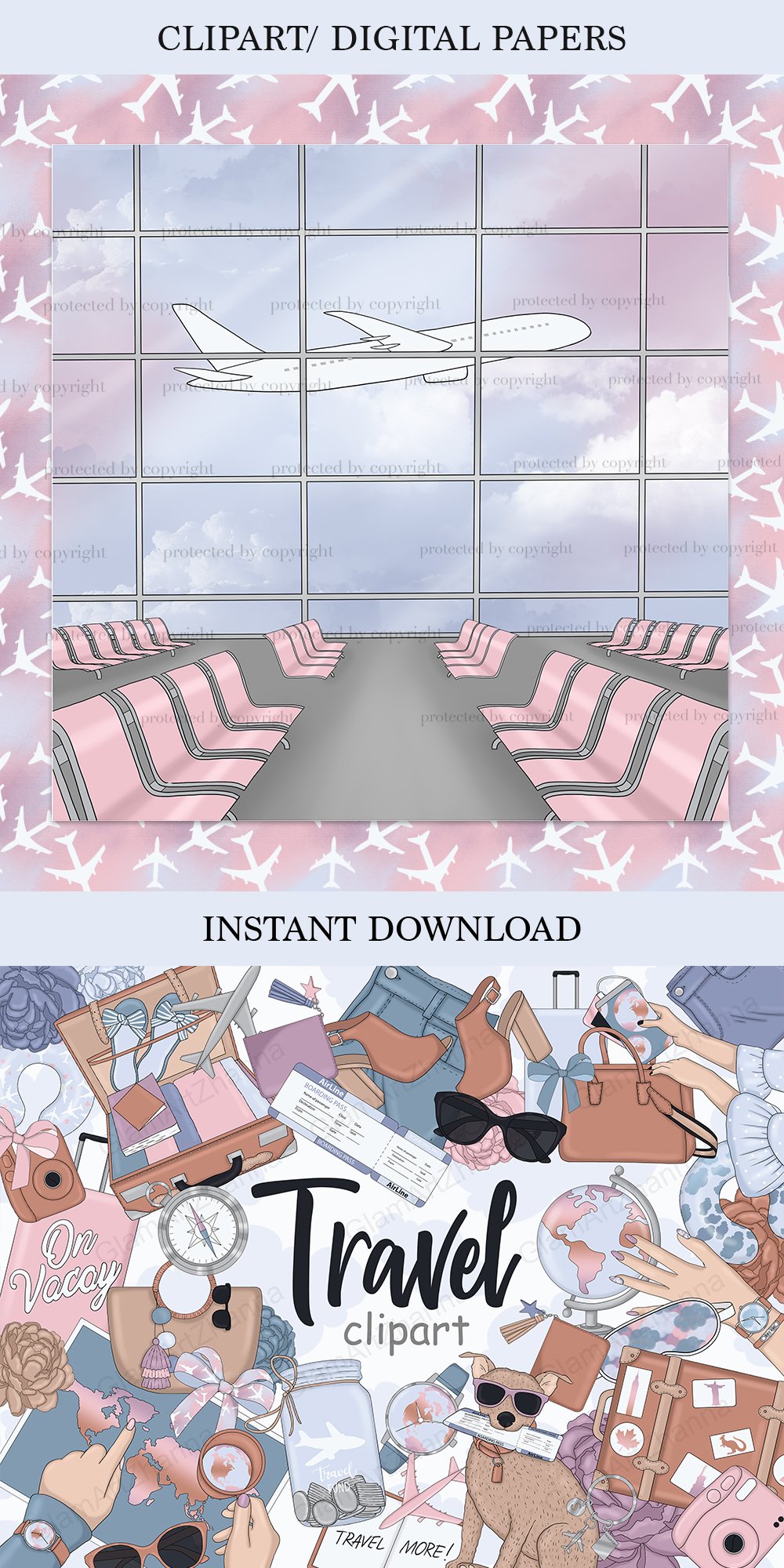 Travel Clipart | Airport Background