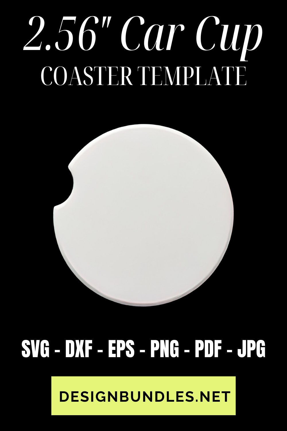 2.56" Car Cup Coaster SVG Template, Car Coaster SVG