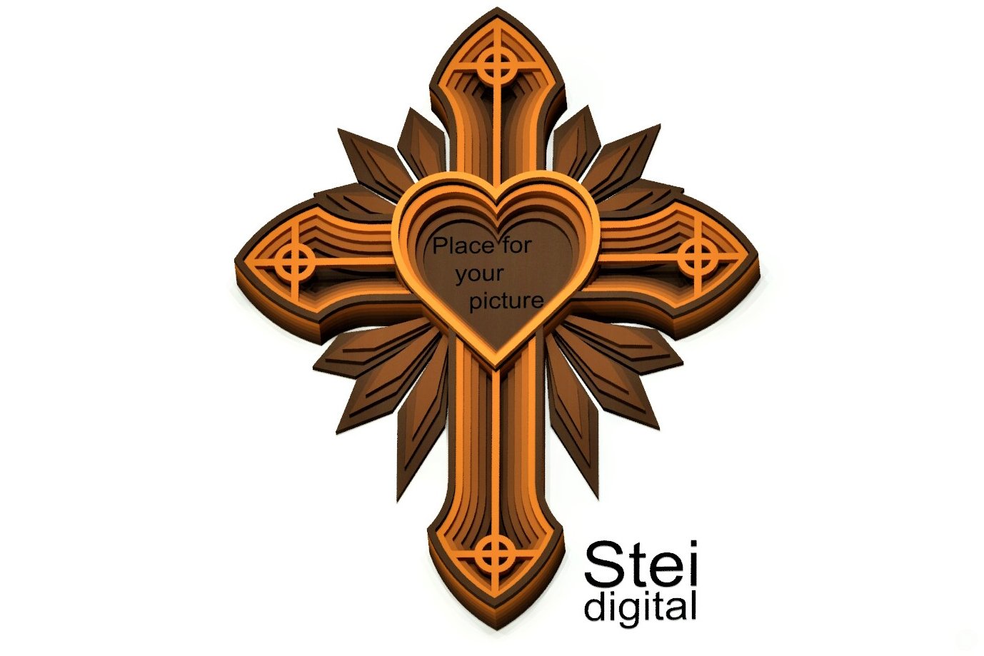 In memory cross SVG, DXF cut files, 3d cross (1402179)