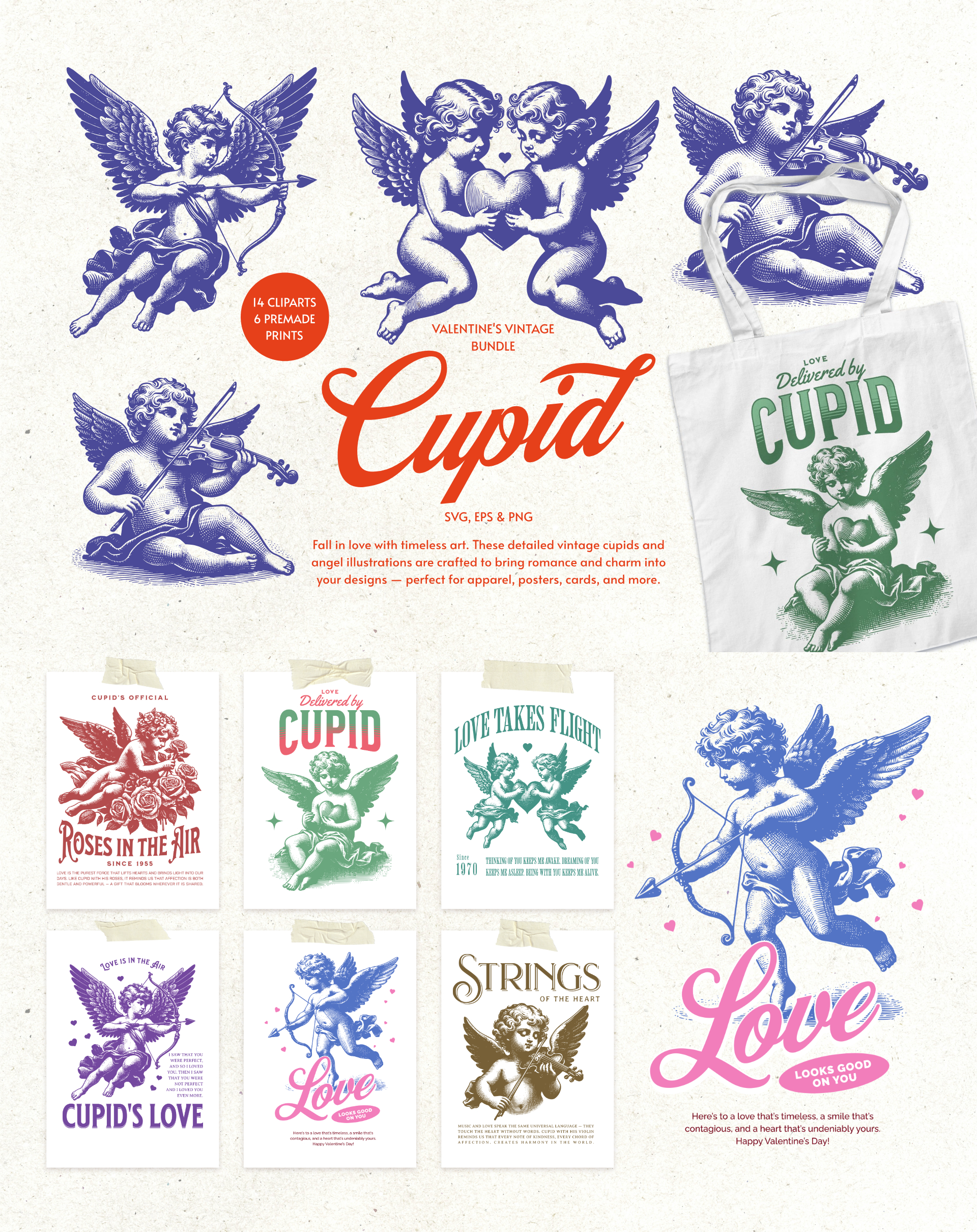 Valentine Cupid Vintage Bundle