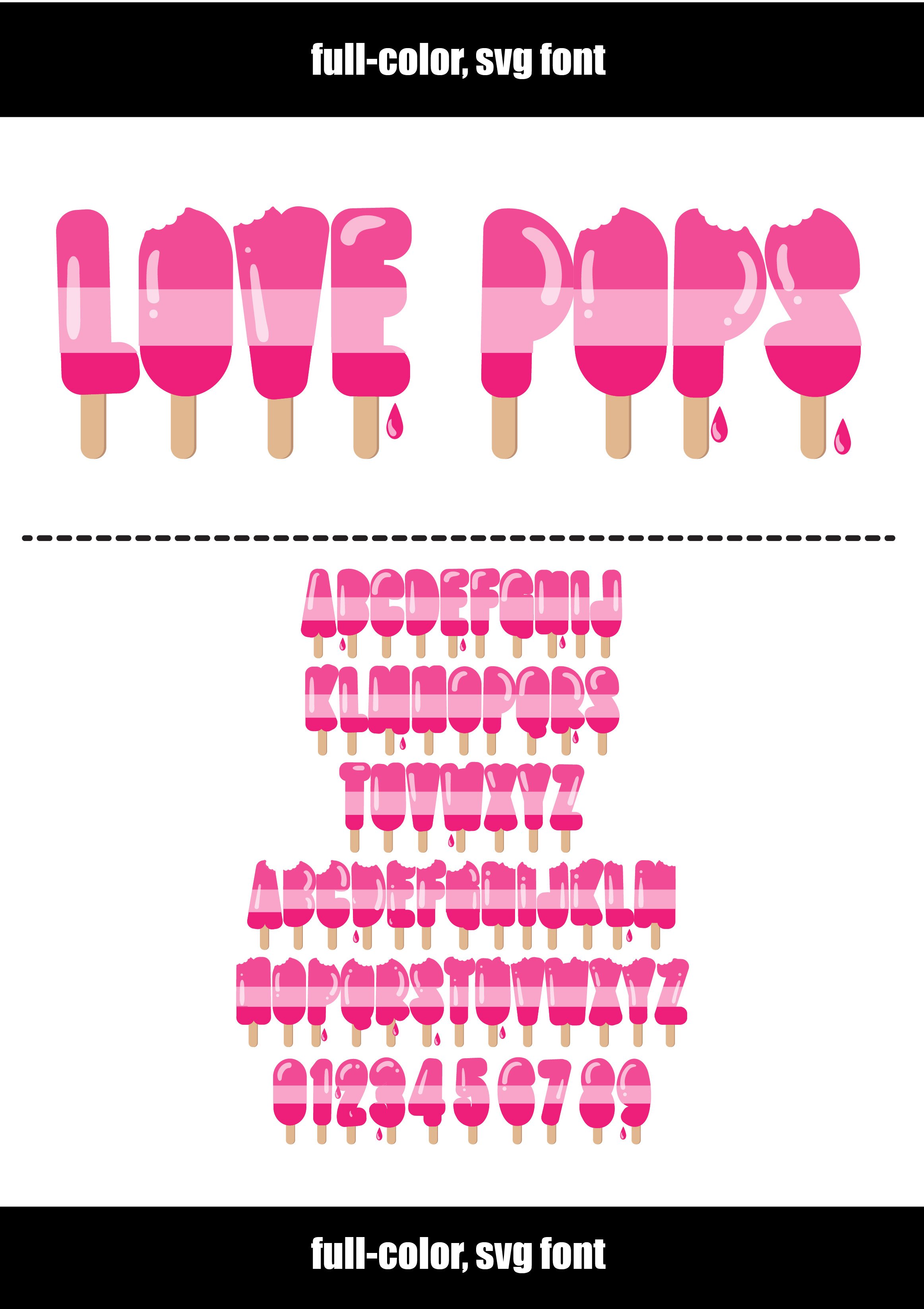 Full Color SVG Valentine Font