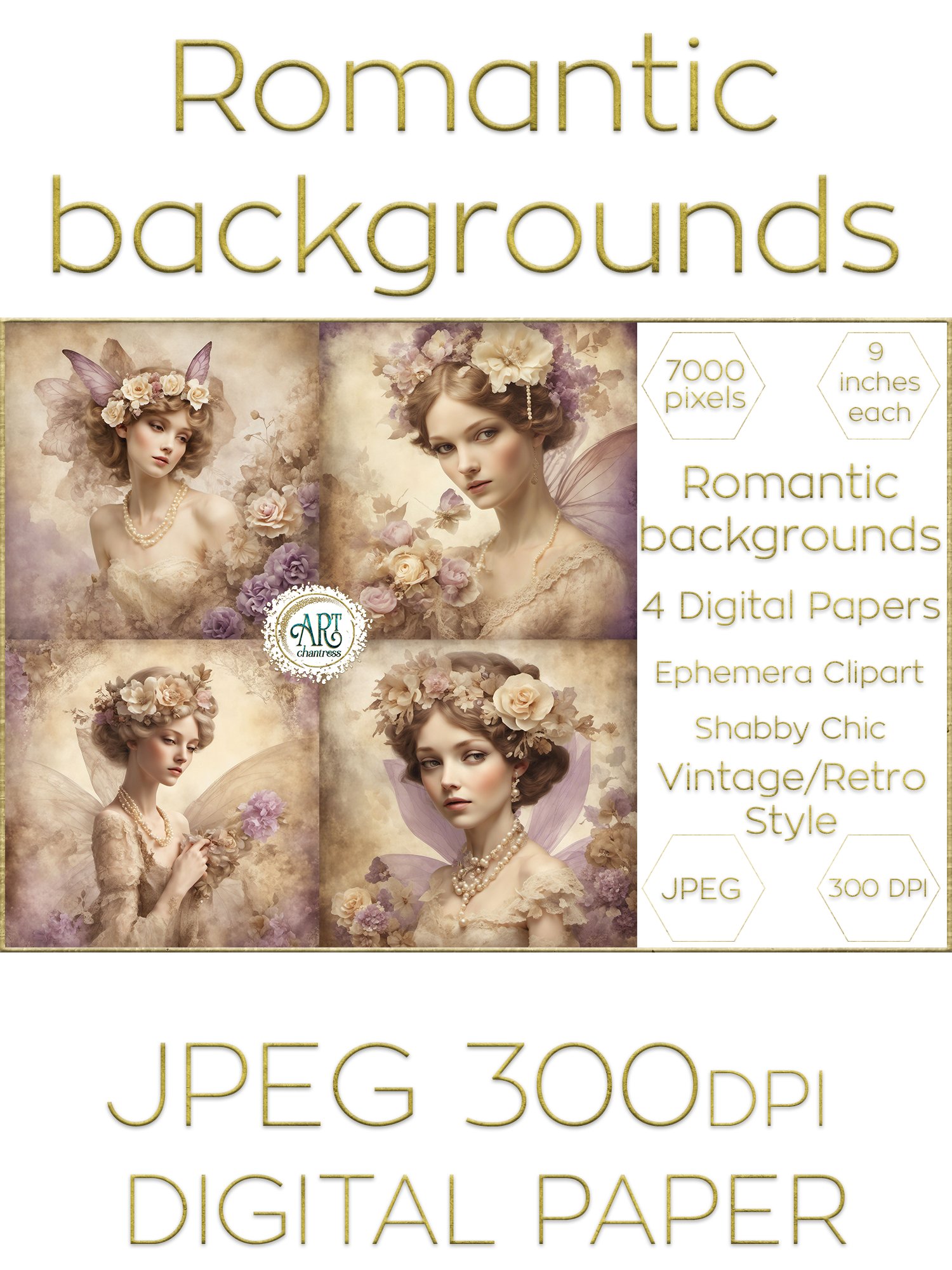 Vintage Scrapbook digital papers soft shabby old (2924731)